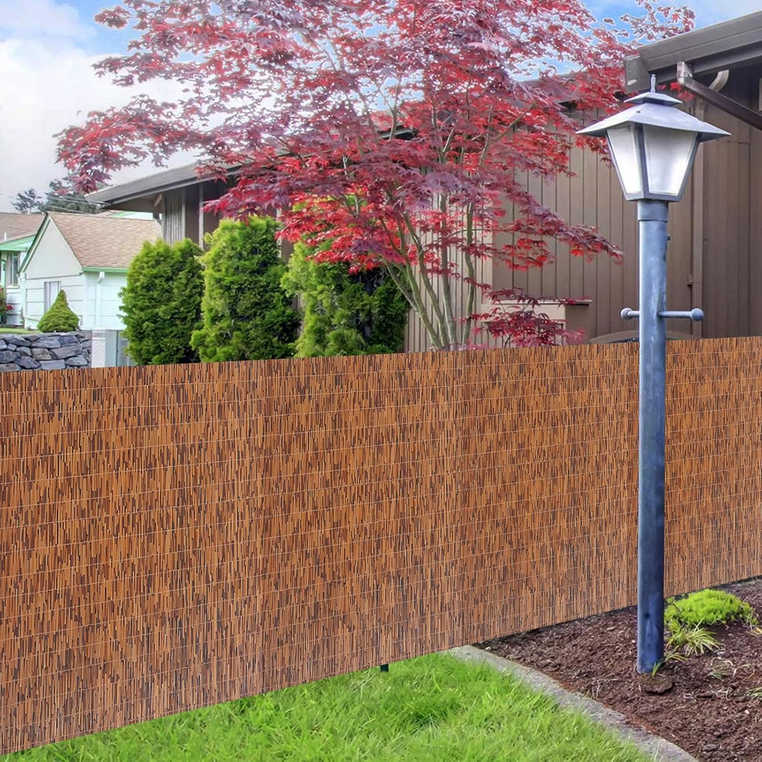 Amazon.com : Outdoor Bamboo Privacy Fence Natural Fencing Rolls for ...
