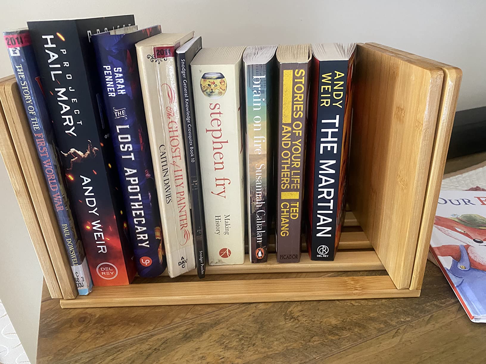 Salafey Expandable Desktop Bookshelf,Bamboo Desktop Bookcase,Mini ...