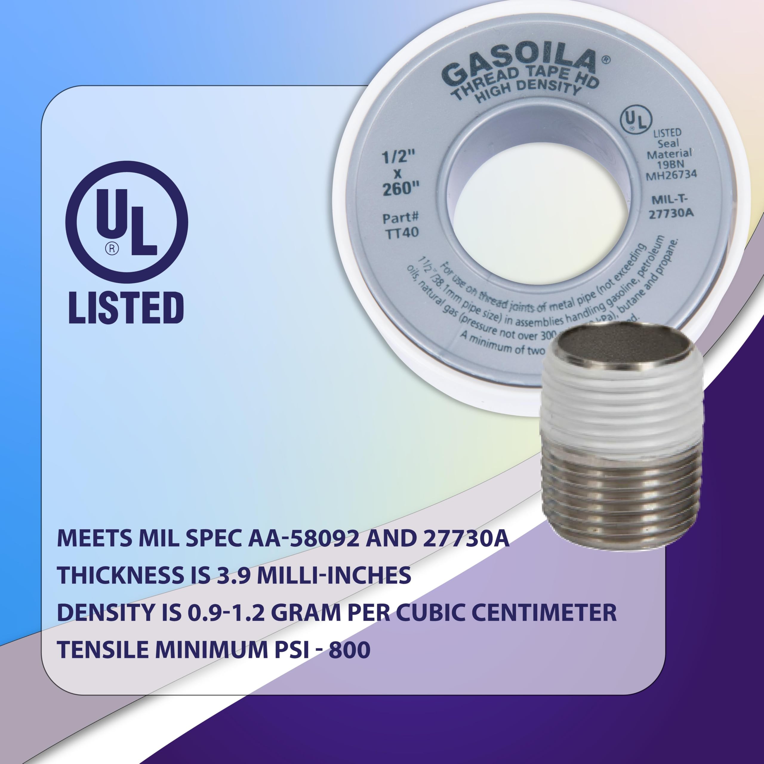 Snapklik.com : PTFE Thread Seal Tape Professional-Grade, 1/2 Inch X 260 ...