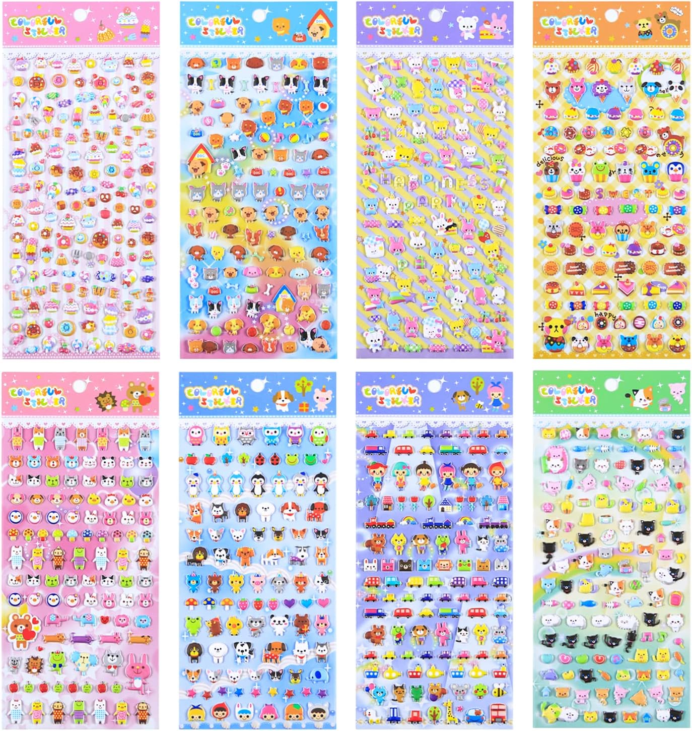 Amazon.com: 200 Pcs Fantastic 3D Floating Stickers - Kids Cartoon World ...