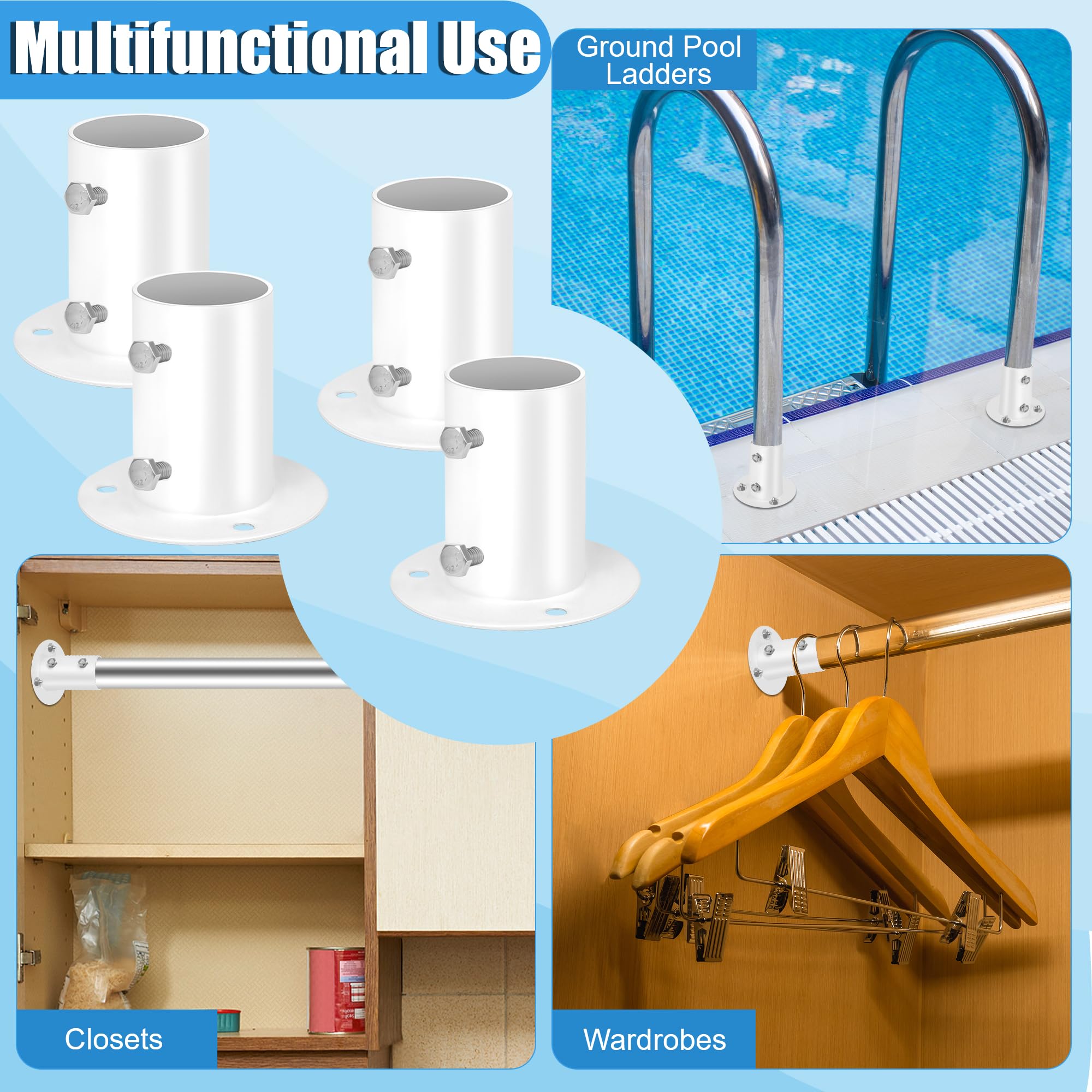 Snapklik.com : 4-Pack Pool Deck Flanges, COITEK 304 Stainless Steel ...
