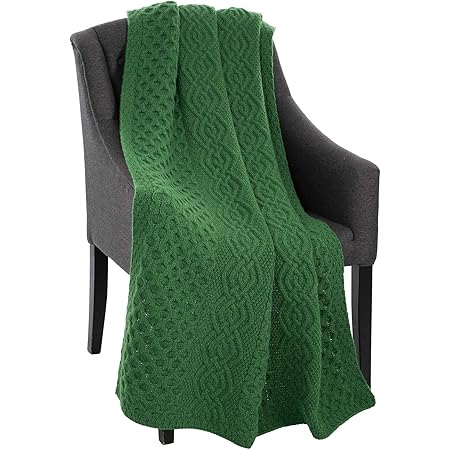 Amazon.com: Carraig Donn Irish Cable Knit Blanket Celtic Aran Throw ...