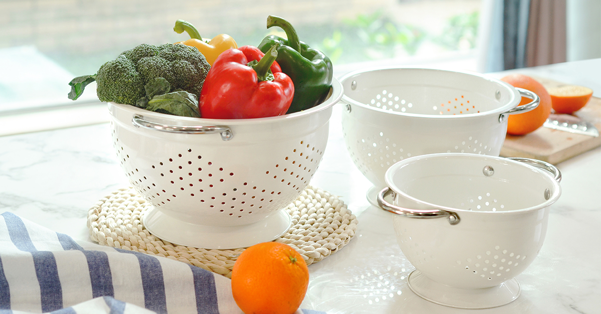 Metal Strainer Hillbond 3-Piece Colander Set - 1.5, 3, 5 Qt Stainless ...