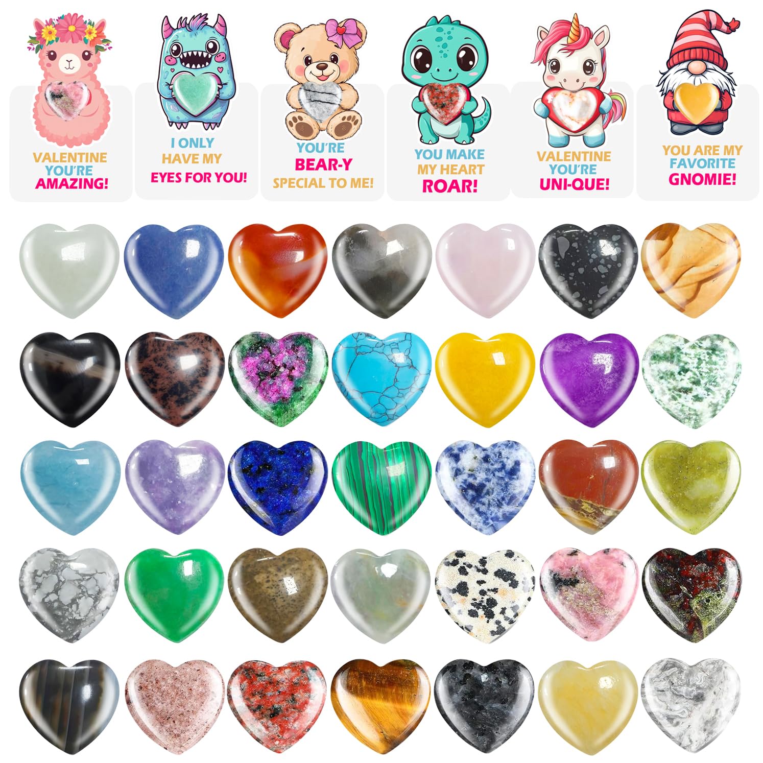 Amazon.com: 24PCS Valentine's Day Gift Cards with Natural Heart ...