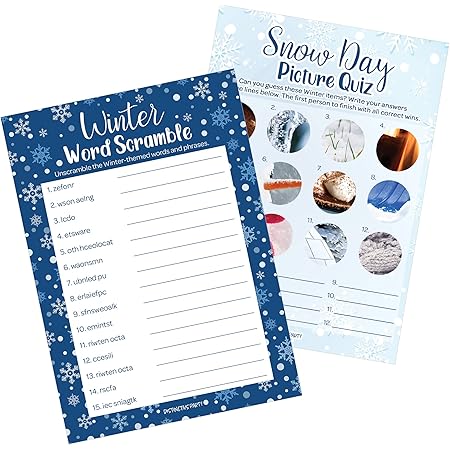 Amazon.com: DISTINCTIVS Winter Holiday Party Games – How Many Snowballs ...