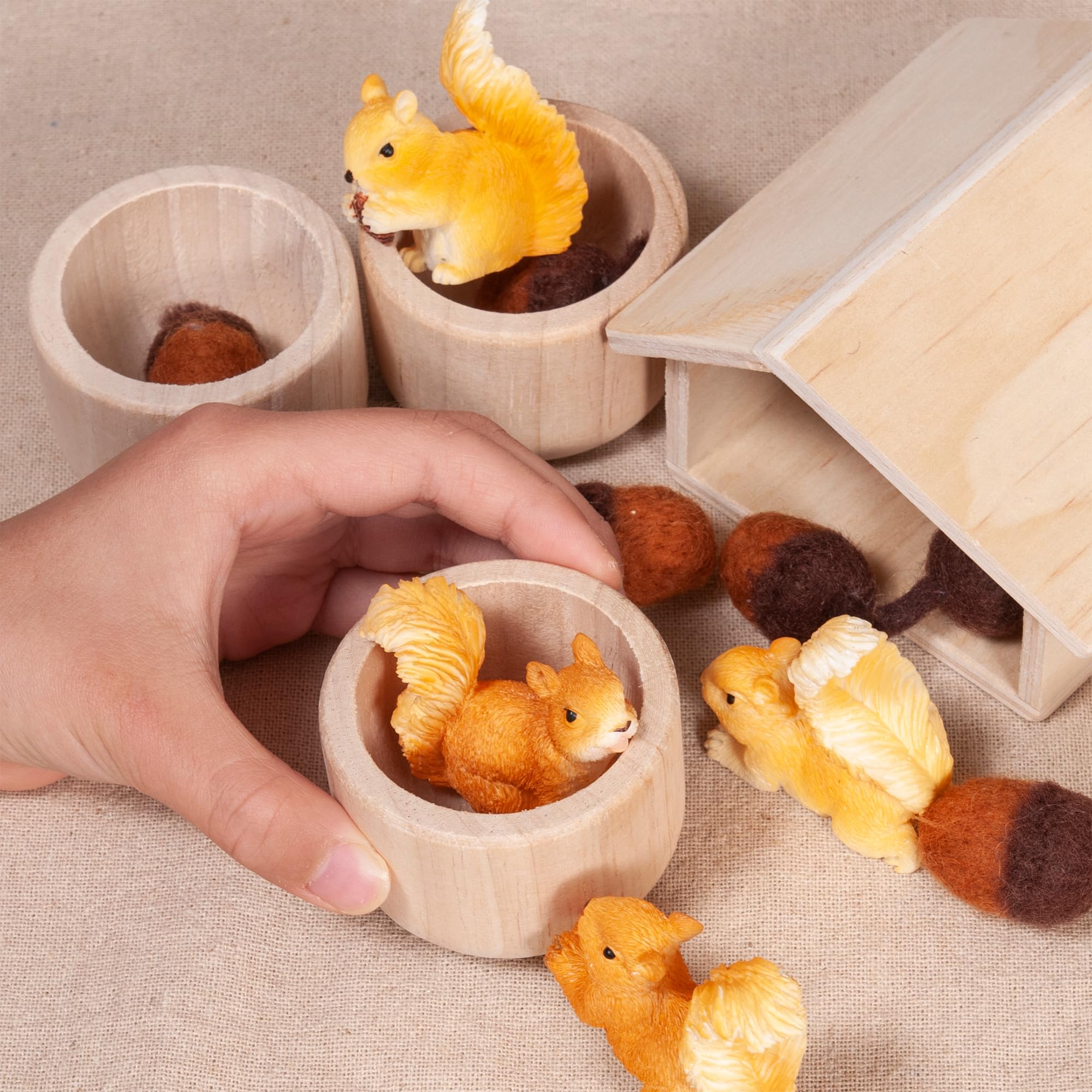Squirrel Sorting Toy Montessori Squirrel Wooden Toy - Sorting Stacking ...