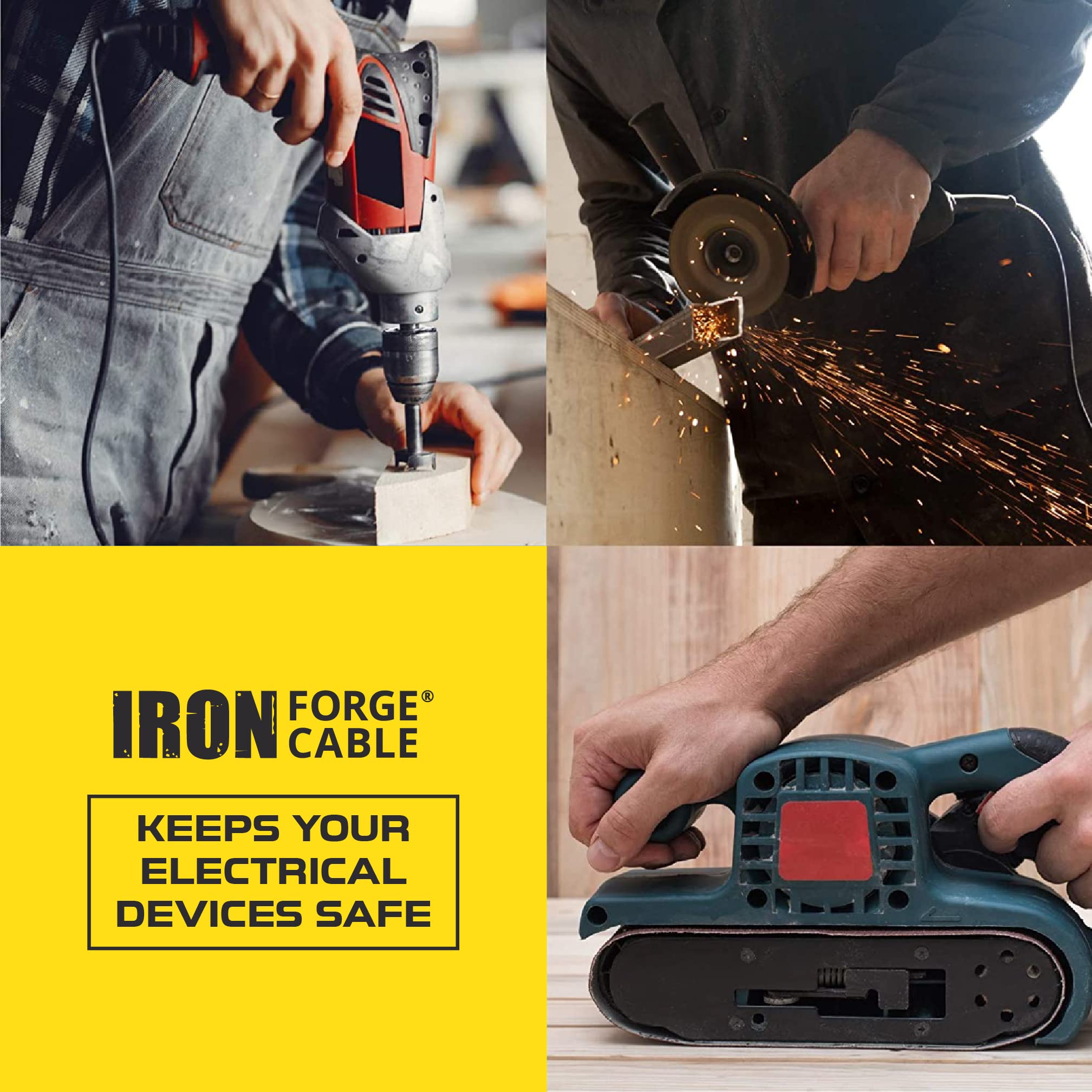 Iron Forge Cable 16 Outlet Power Strip Surge Protector with Mountable ...