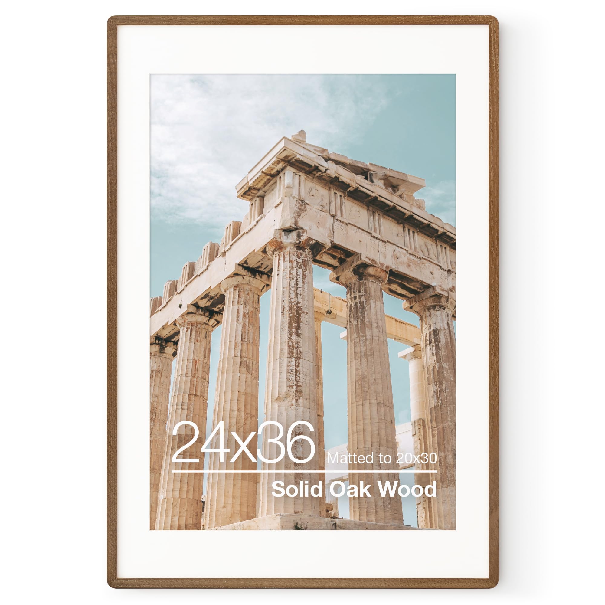 Amazon.com - FLYJOE 24x36 Poster Frame | Solid Oak Wood 24 x 36 Picture ...