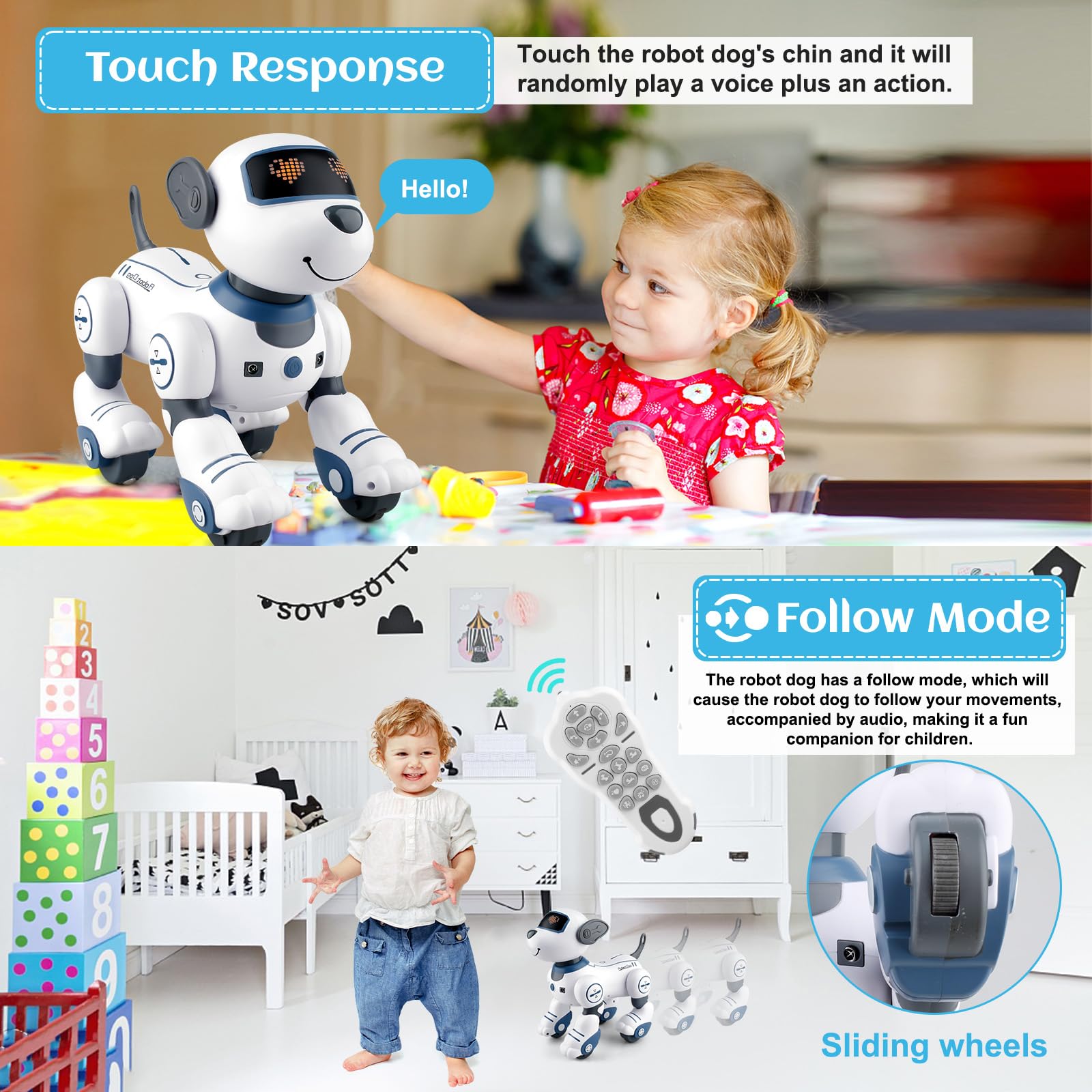Snapklik.com : Remote Control Robot Dog Toys, Programmable Robotic ...