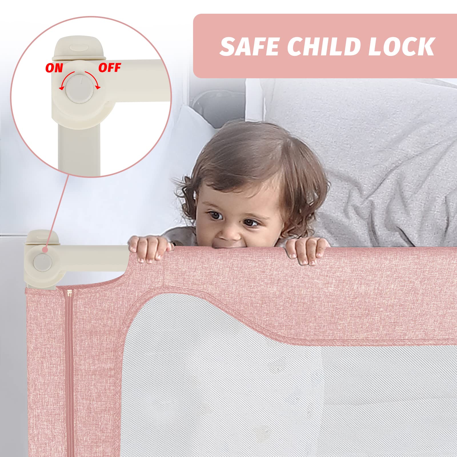 FAMILL Twin Bed Rails, Toddler Bed Rails for Kidsï¼ŒToddler Bed Rail ...