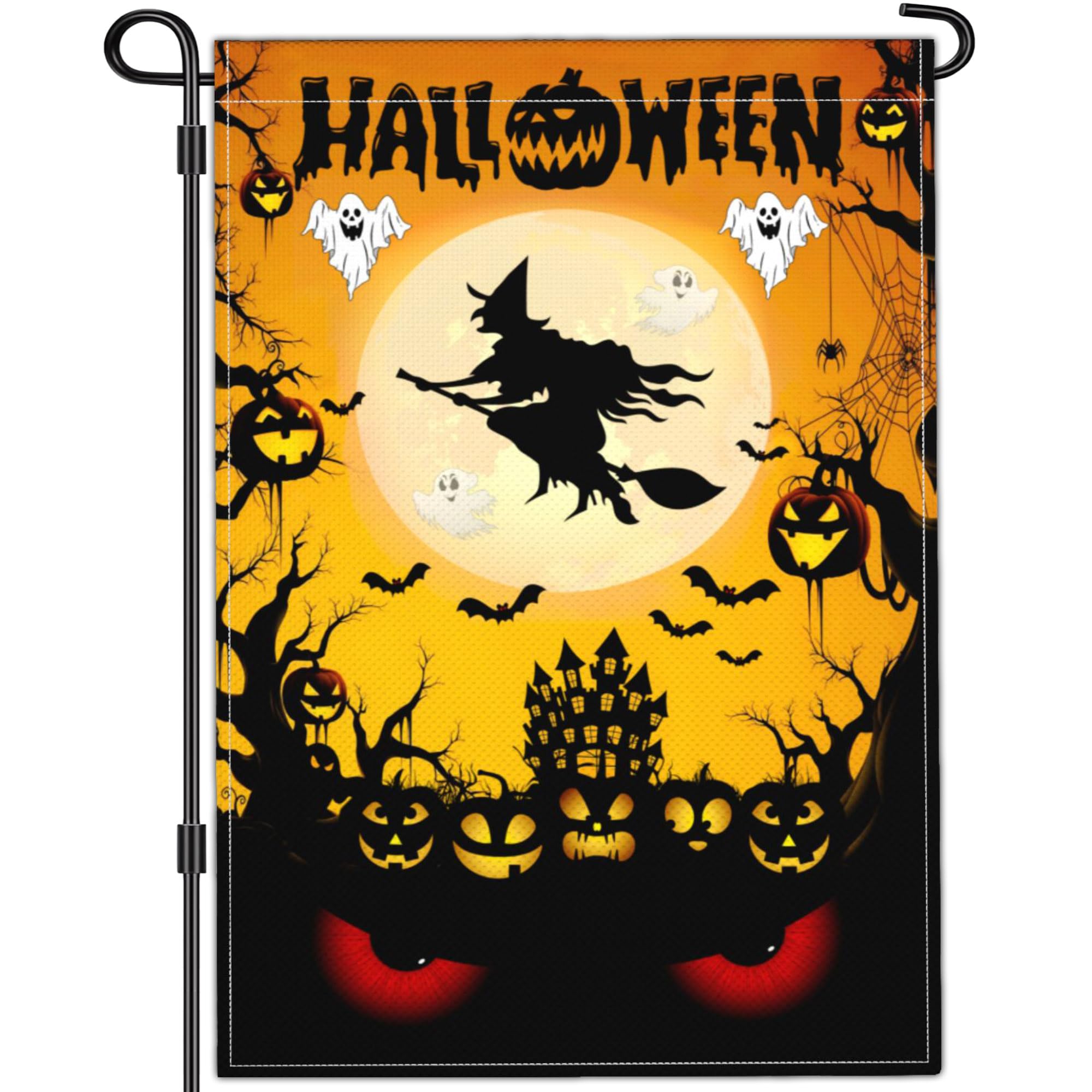 Amazon.com : Aroxtms Halloween Garden Flag Scary Halloween Witch ...