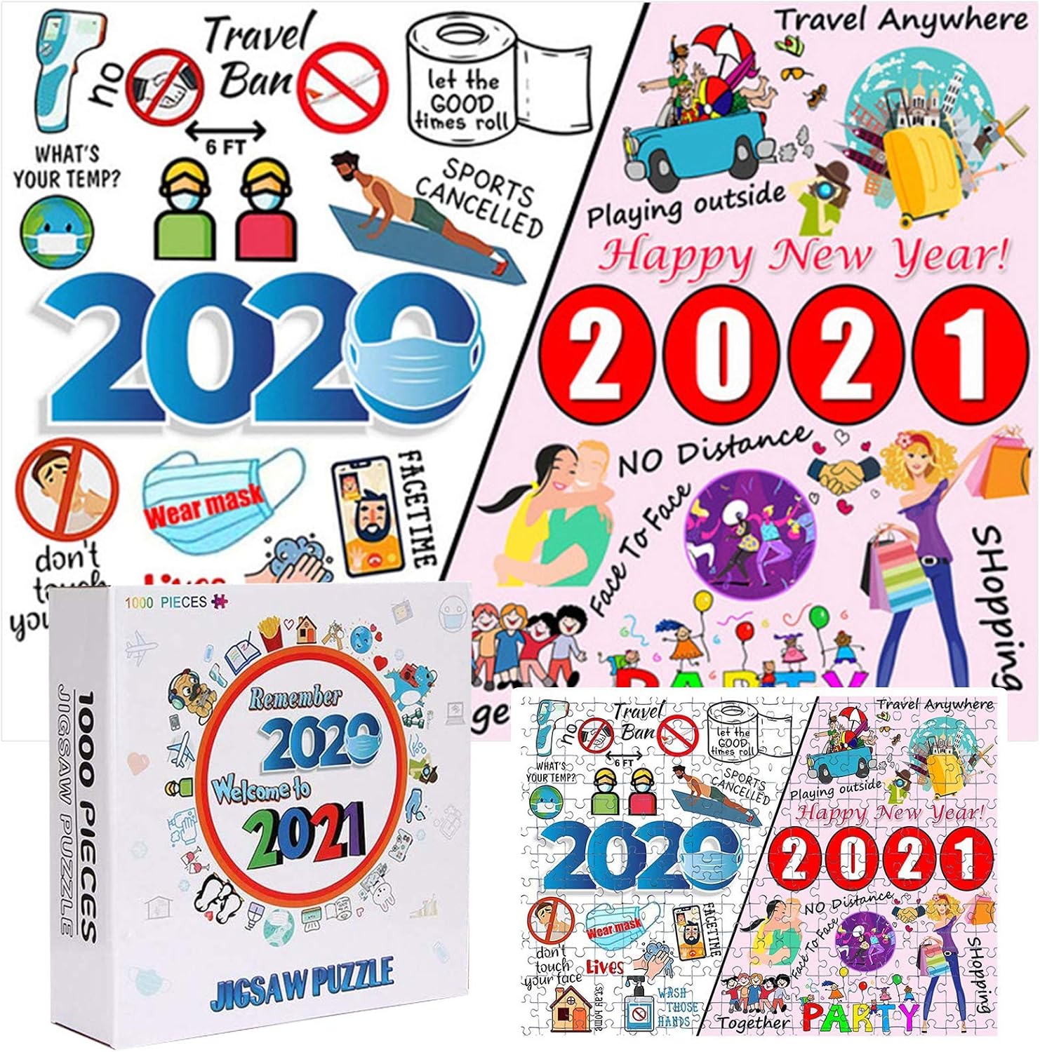 Amazon.com: 2020 to 2021 Jigsaw Puzzle 1000 Pieces Large Covid_Puzzles ...
