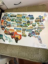 Amazon.com - RV State Sticker Travel Map - 25 x 17 inch Large USA ...