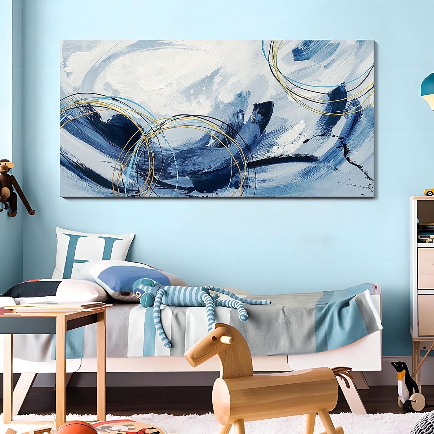 yiijeah Arte de pared azul para cuadros para Sala Elegantes y Modernos ...