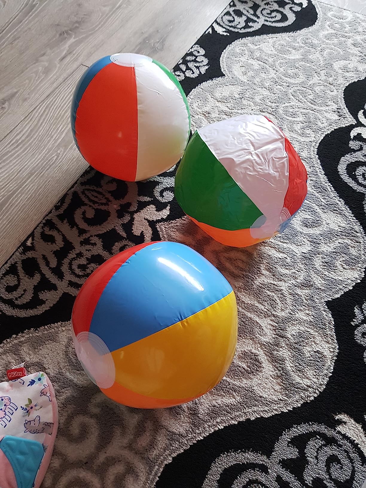 JEOPKO 3 Pcs Beach Balls Pool Toys,Rainbow Beach Ball 1 Pc Pump Random ...