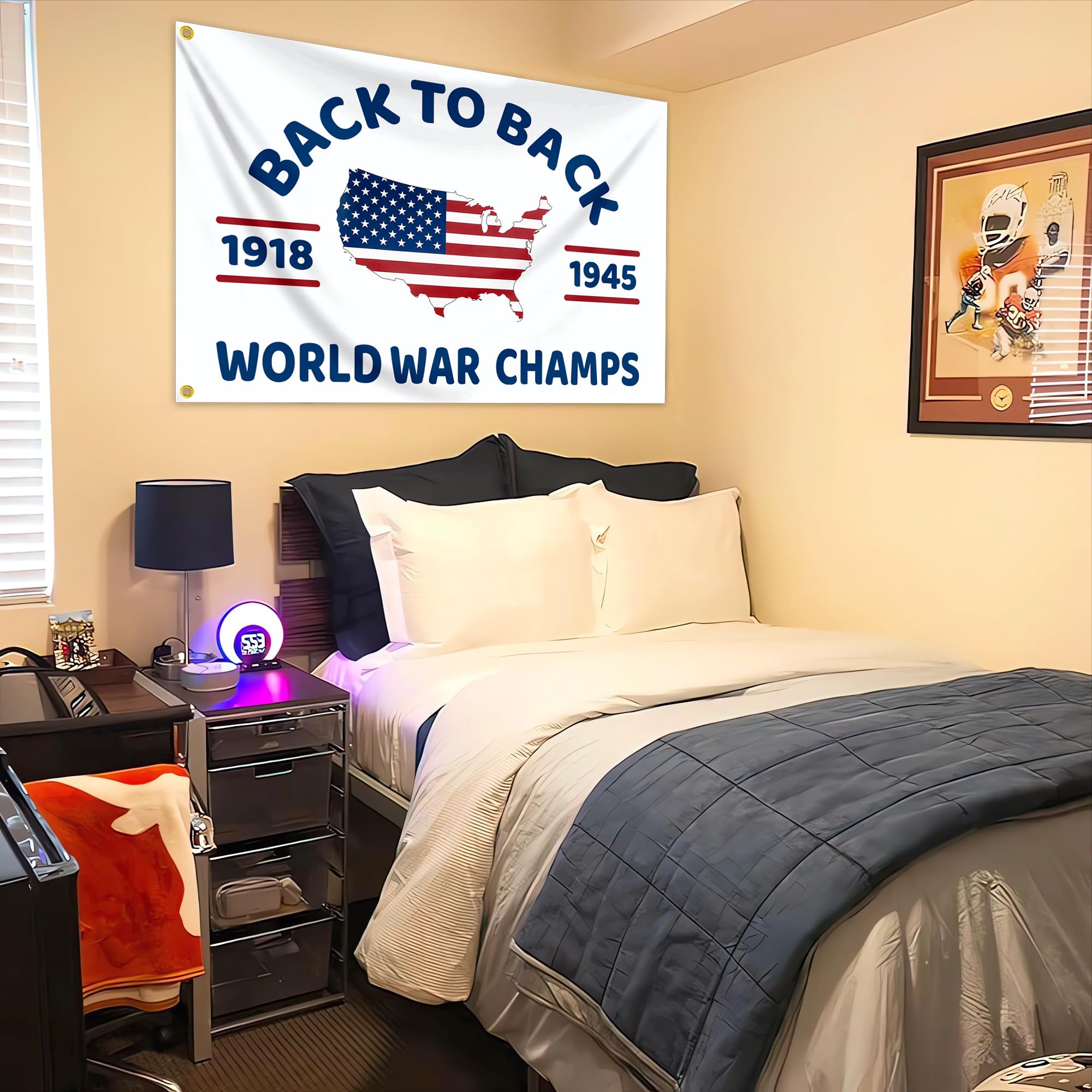 Snapklik.com : Back To Back Flag 3x5 Ft Funny Man Cave Wall World War ...