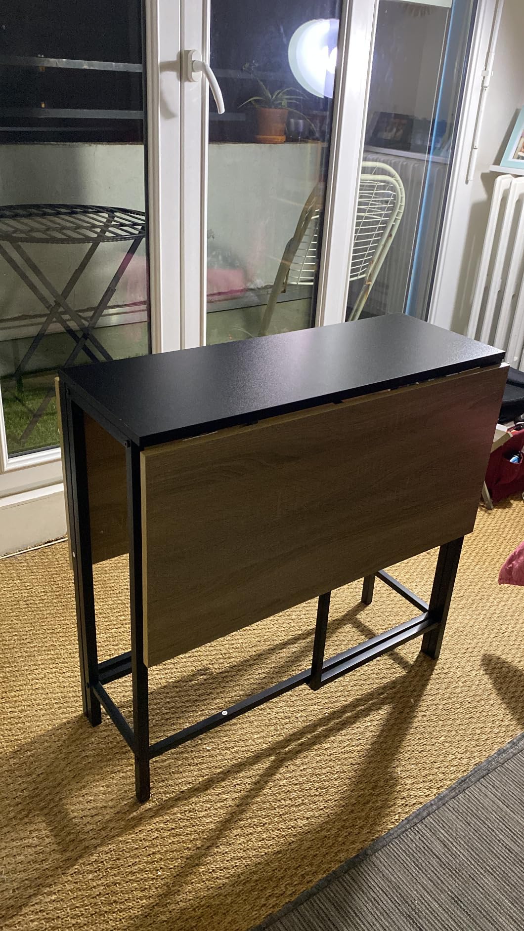 IDMarket - Table Console Pliable EDI 2-4 Personnes façon hêtre et Noir ...