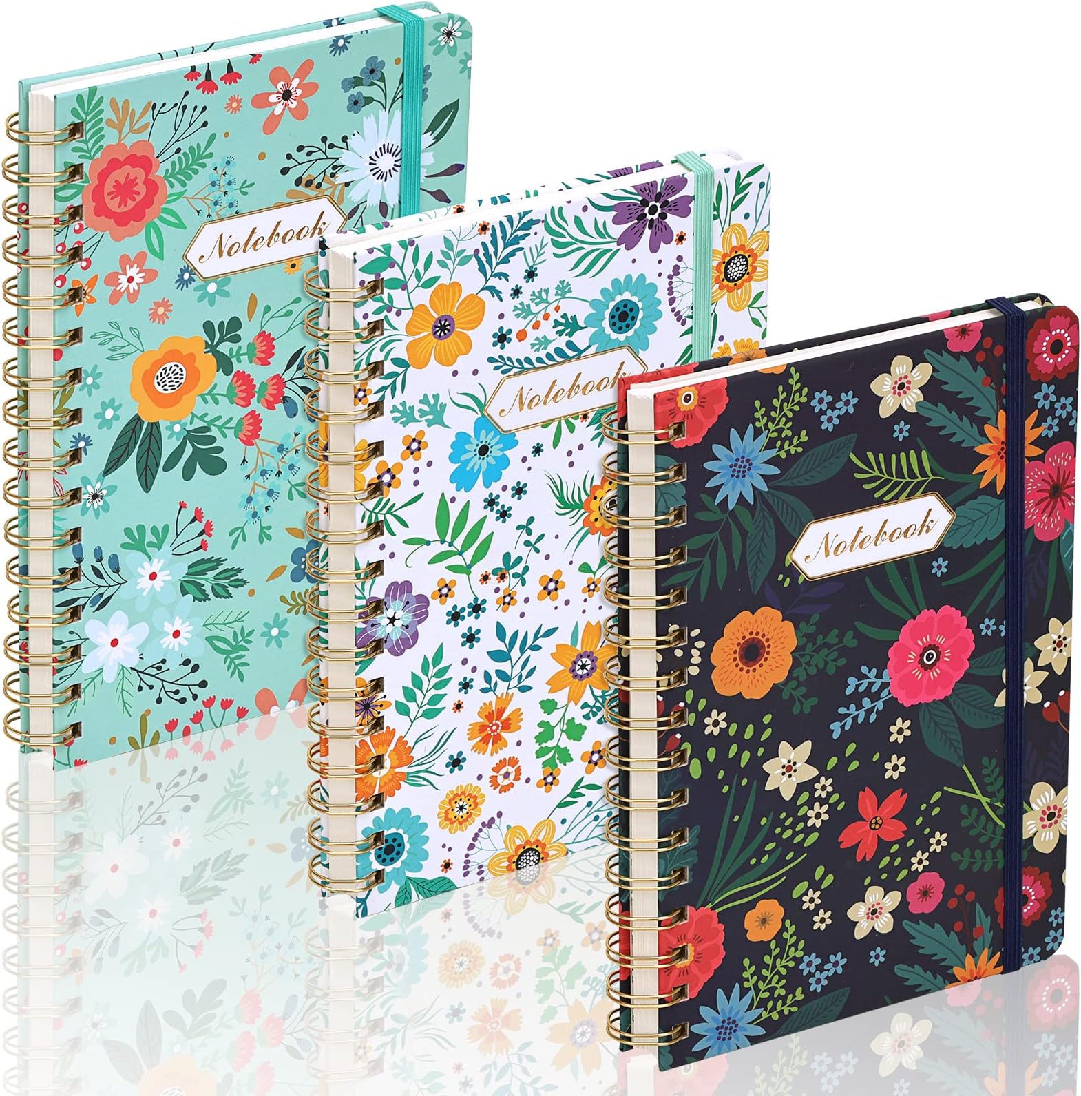 Amazon.com : Spiral Notebook - 3 Pack A5 Lined Notebook, Spiral Journal ...