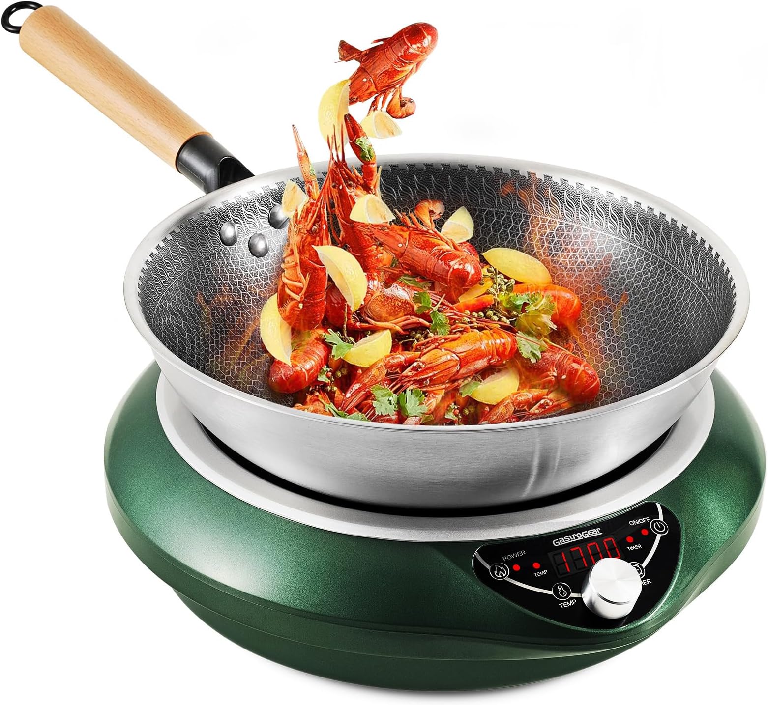 Amazon.com: GastroGear 1700W Electric Induction Wok, Concave Induction ...