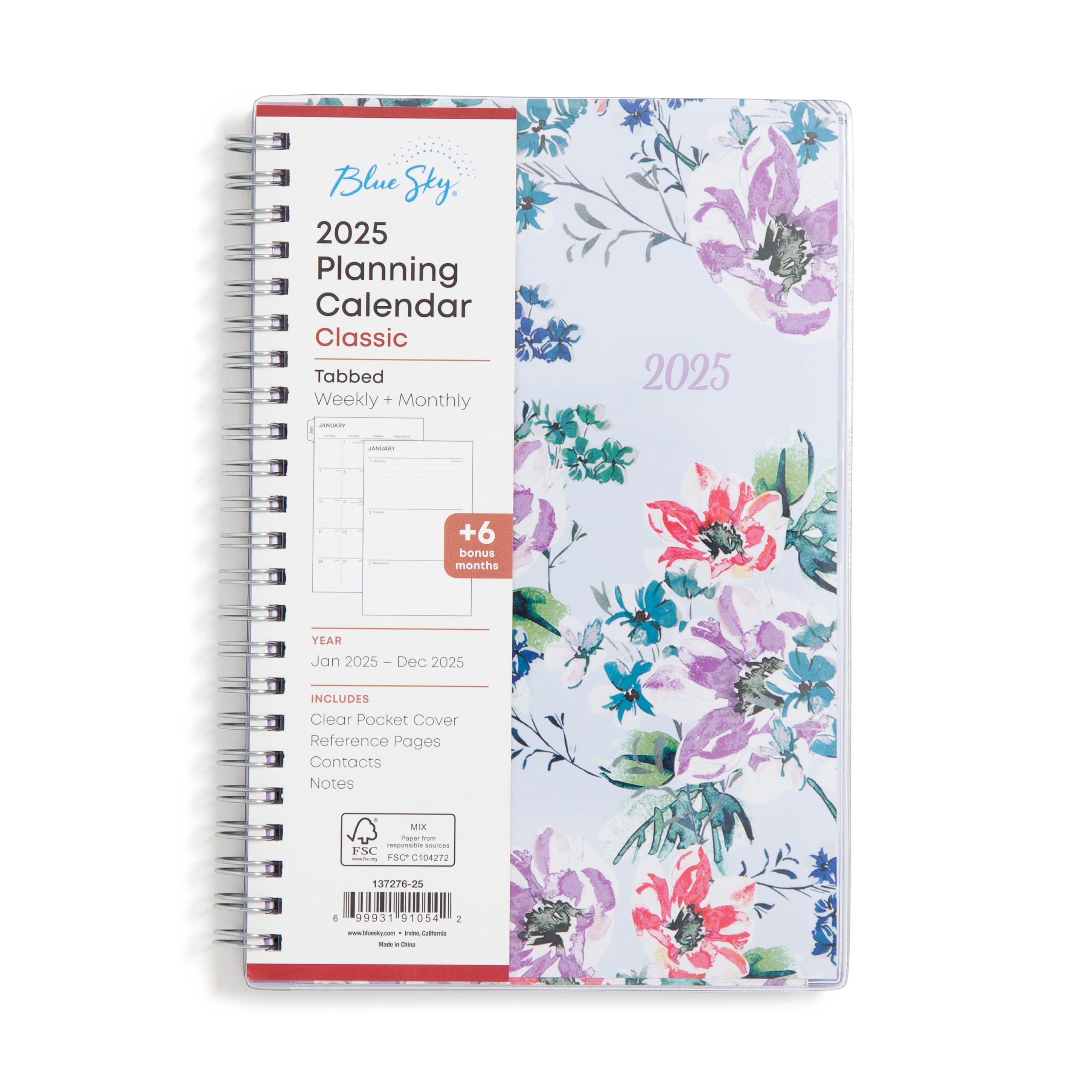 Amazon.com : Blue Sky 2025 Weekly and Monthly Planner Calendar, January ...