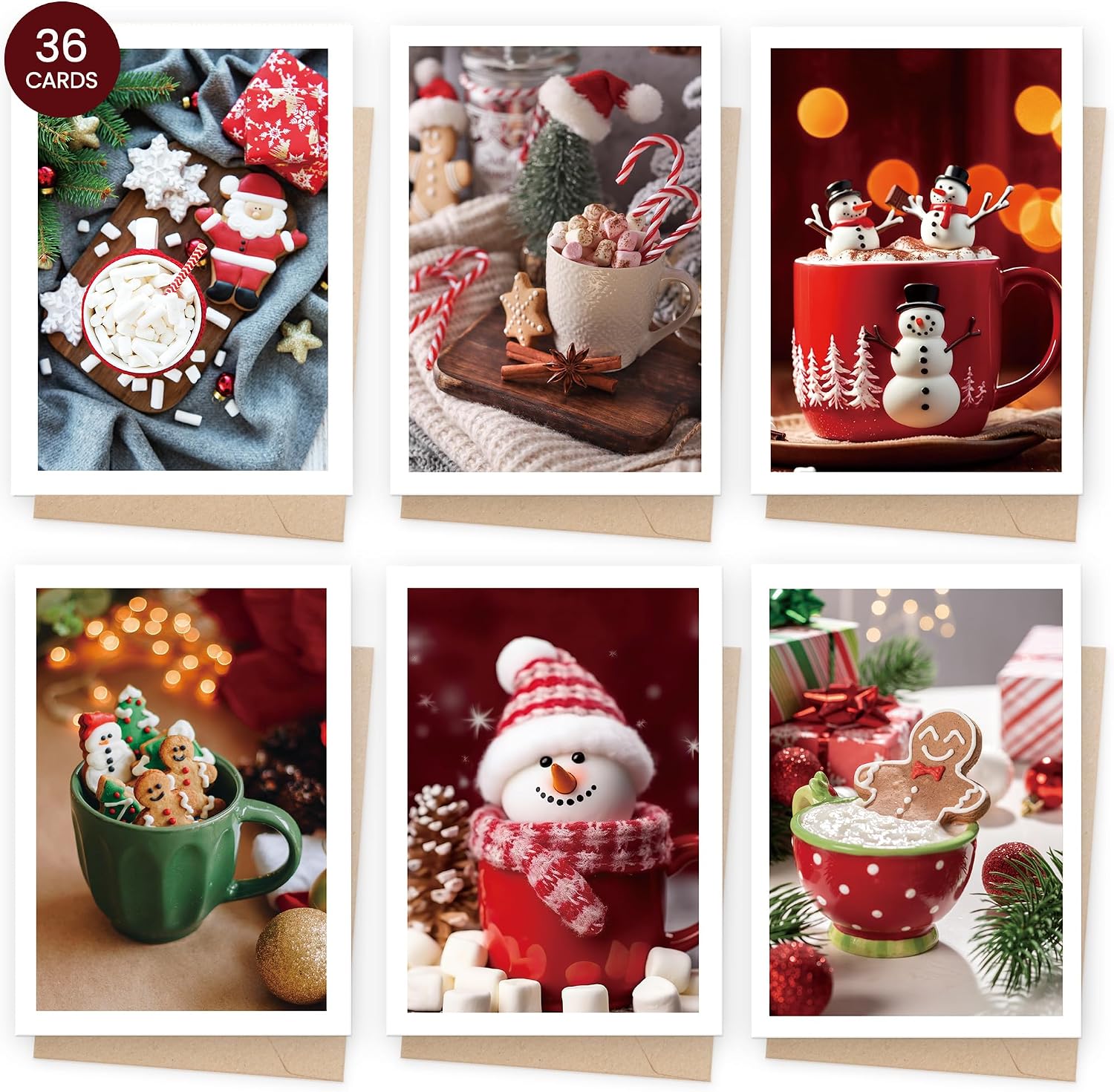 Christmas Cards Pack of 36, Multipack Xmas Cards for Family, Friends ...