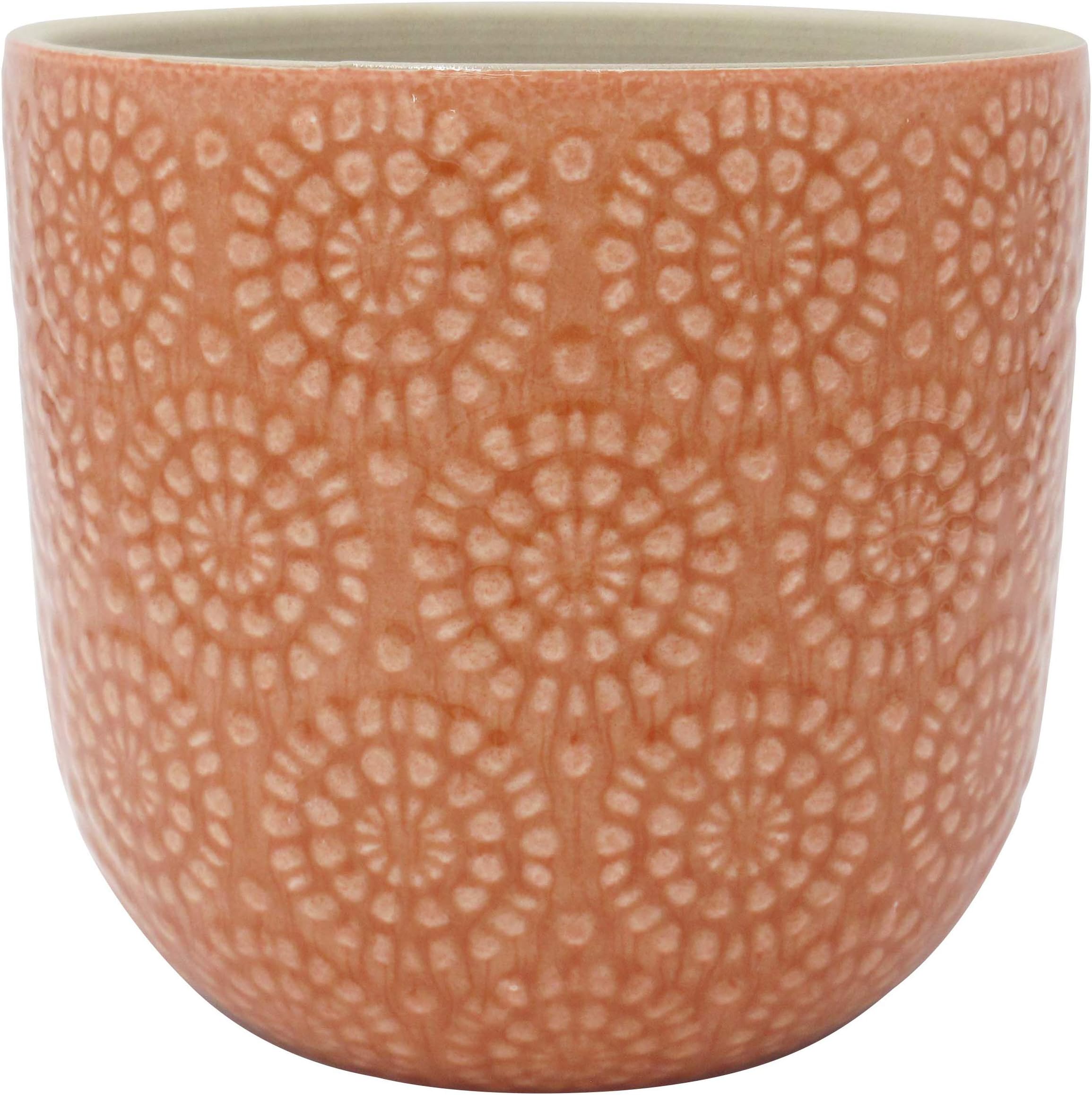 Amazon.com: Amazon Brand – Stone & Beam Large Floral-Embossed Planter ...