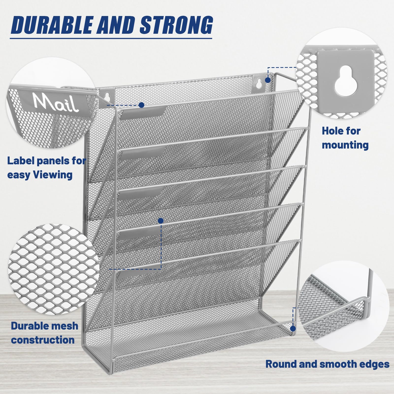 Snapklik.com : EASEPRES Desk File Organizer Mesh 6-Tier, Hanging Wall ...