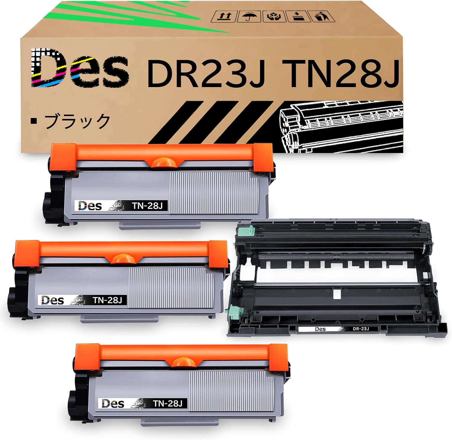Amazon.co.jp: ブラザー(Brother)用 TN-28J DR-23J 互換 トナーカートリッジ ドラムユニット ブラック BK TN28J 3本 DR23J 1本【安心三年 ...