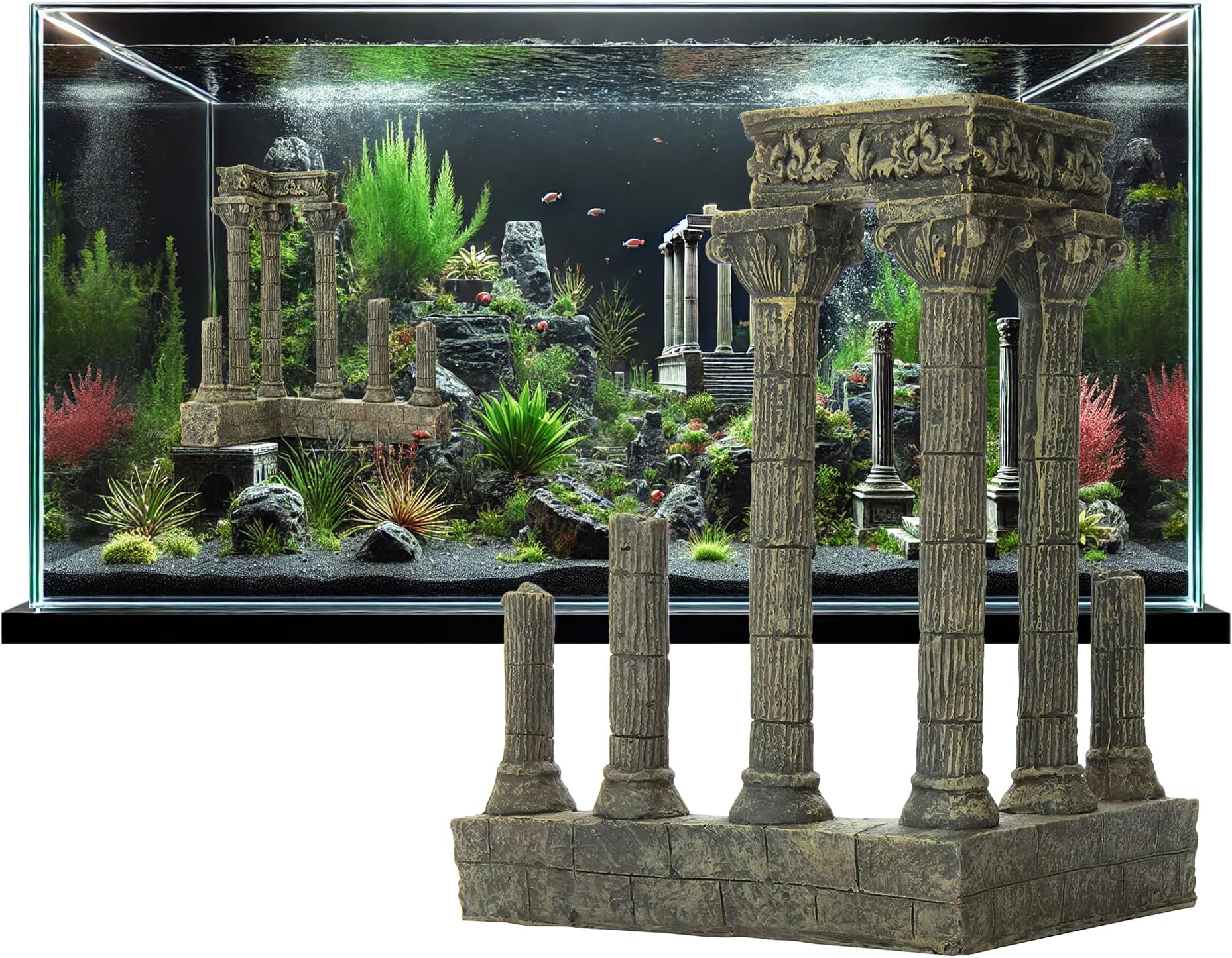 Amazon.com : Sporn Corner Column Fish Tank Decorations Hideout ...