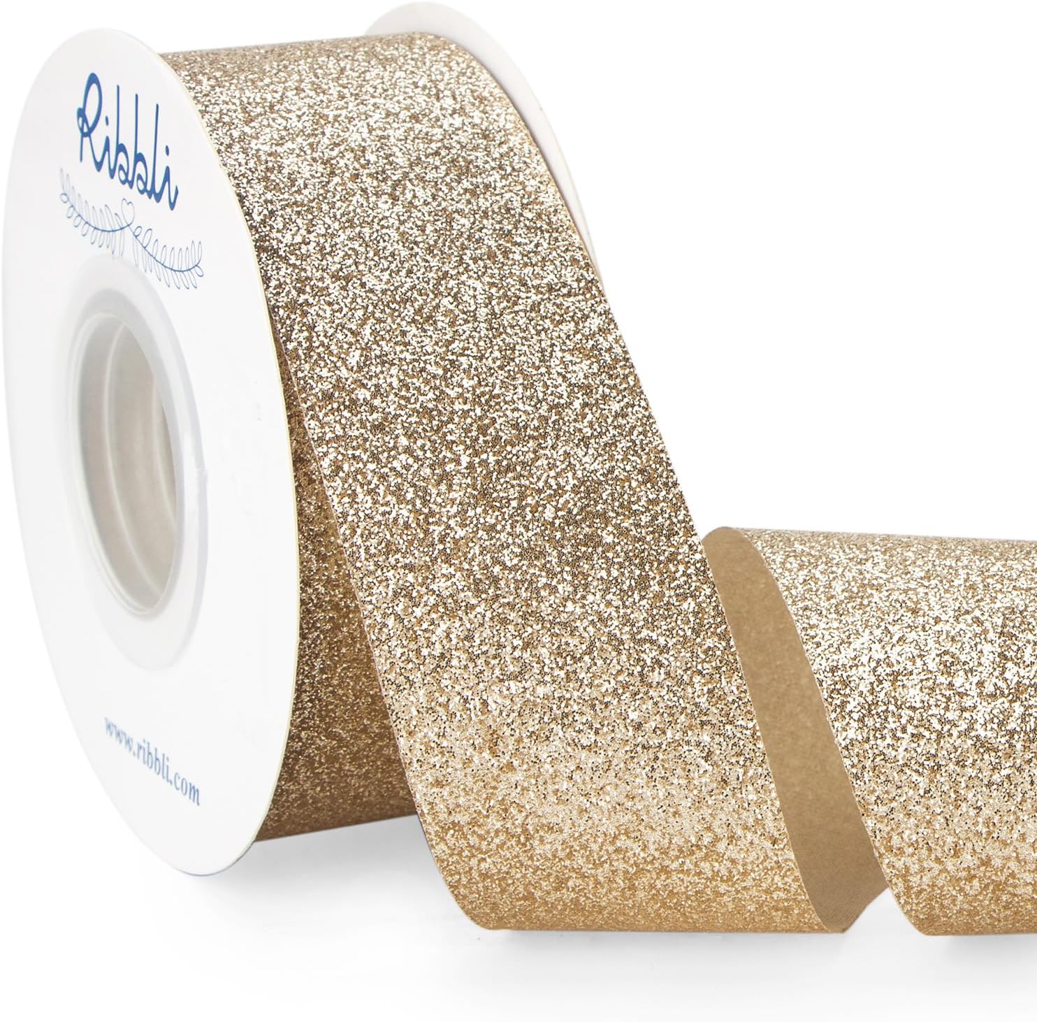Amazon.com: Ribbli Champagne Gold Glitter Ribbon,Gift Wrapping Gold Cut ...