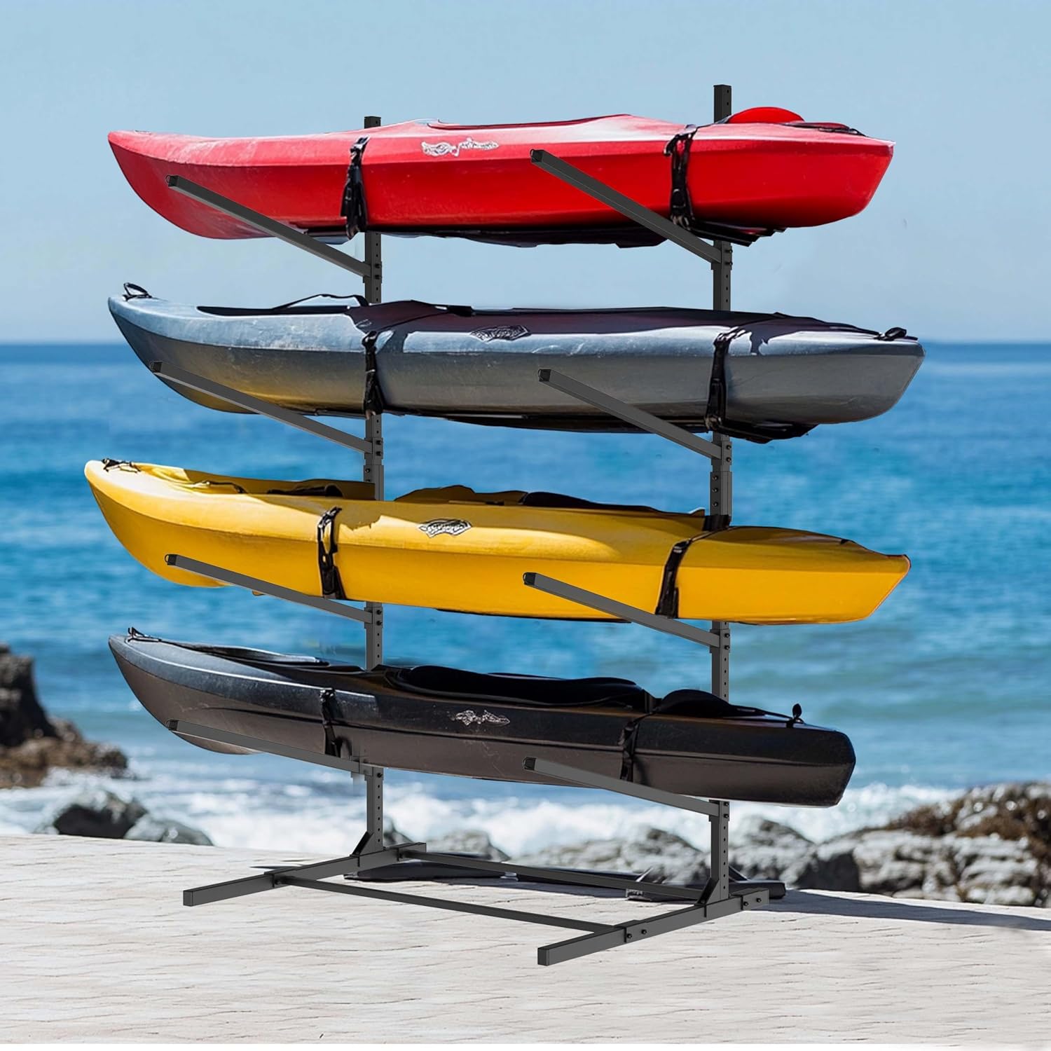 Amazon.com: Zlinke Heavy Duty Kayak Racks, Freestanding Storage for ...