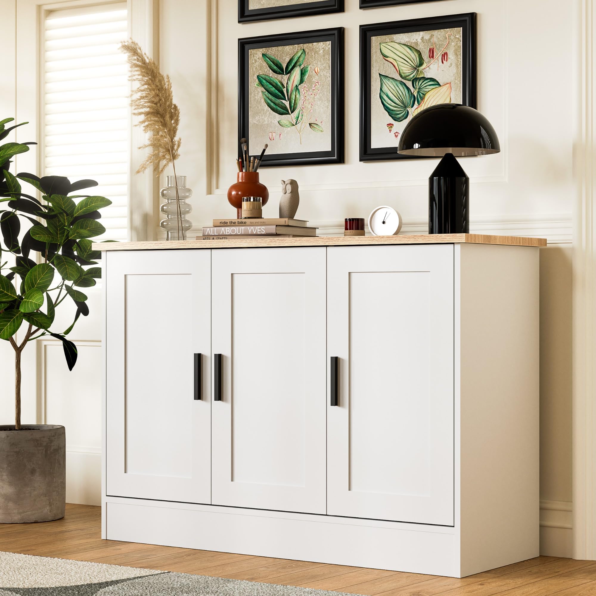 Amazon.com - Madesa Modern Sideboard Buffet Storage Utility Cabinet ...
