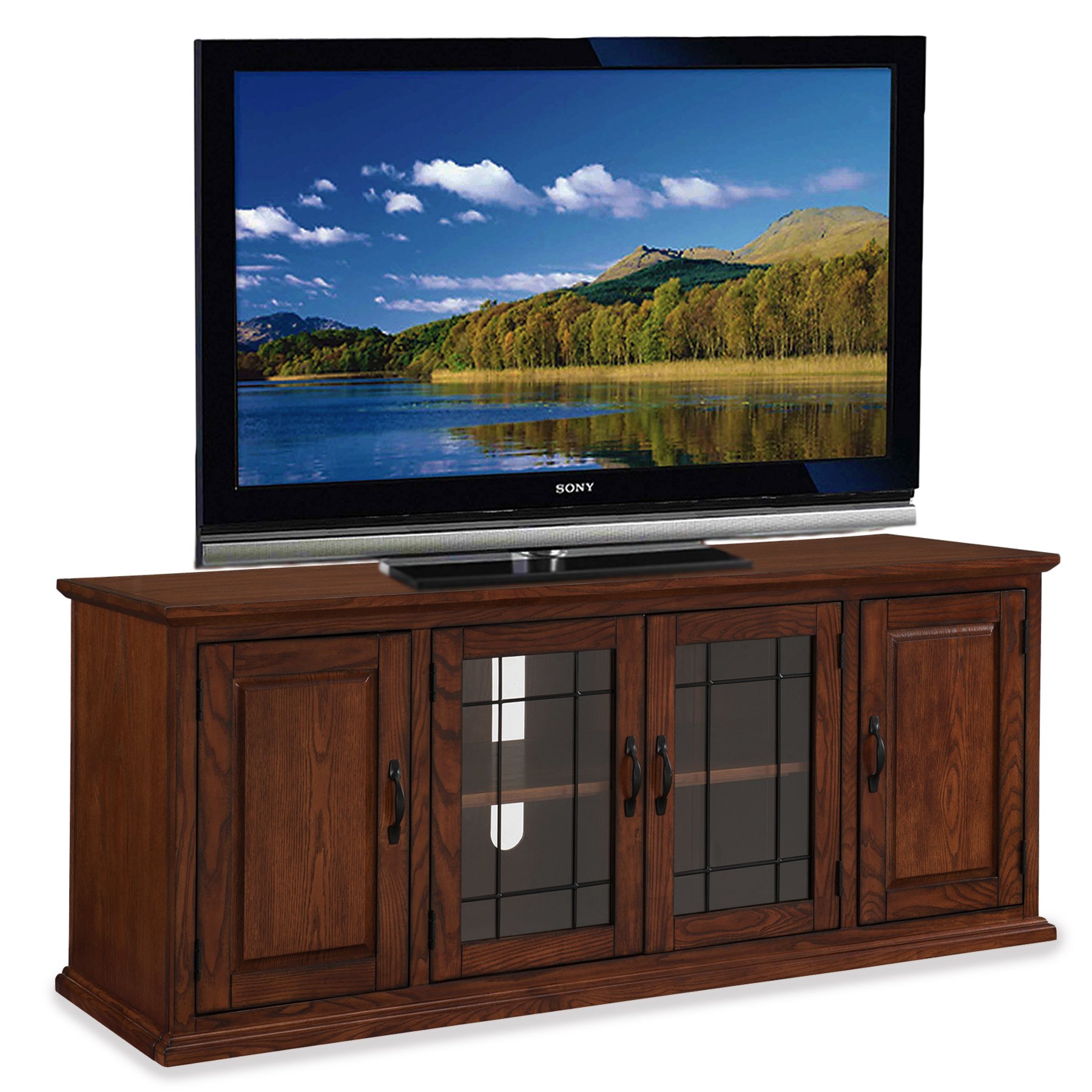 Amazon.com: Leick Home 80360 Leaded Glass TV Stand For 65" TV's ...