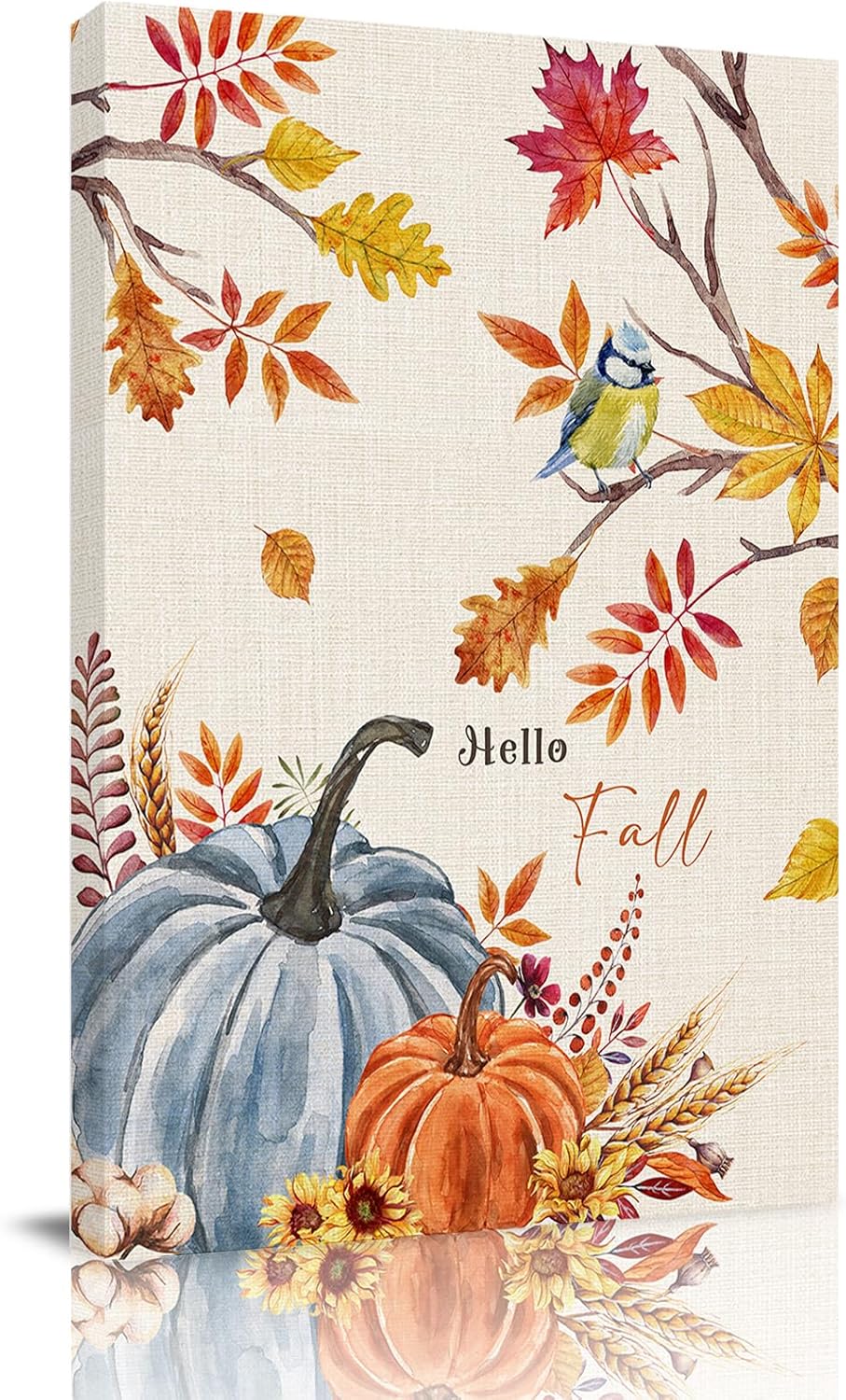 Amazon.com: Hello Fall Canvas Wall Art for Bathroom, Living Room ...