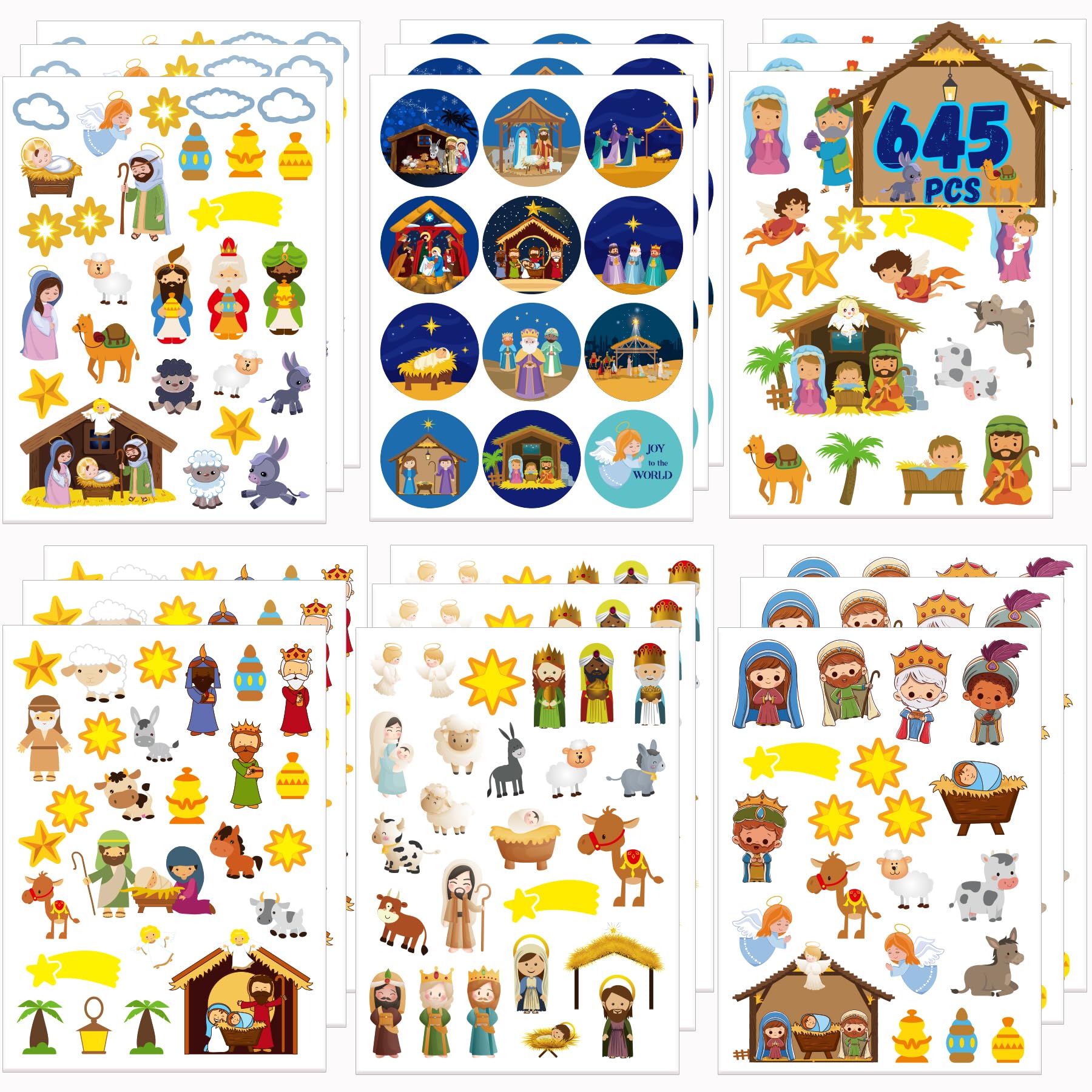 Amazon.com: Nativity Stickers Christian Christmas Stickers 30PCS ...