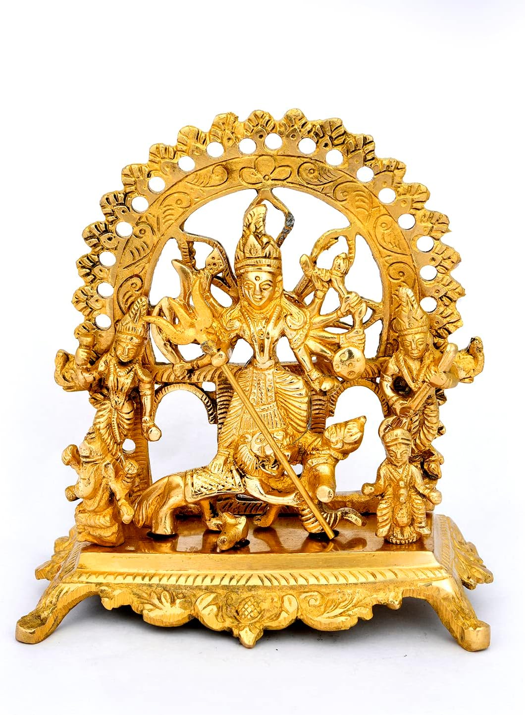 Amazon.com: ALODIE- Brass Durga Mahishashur Mardini Family Idol ,Brass ...