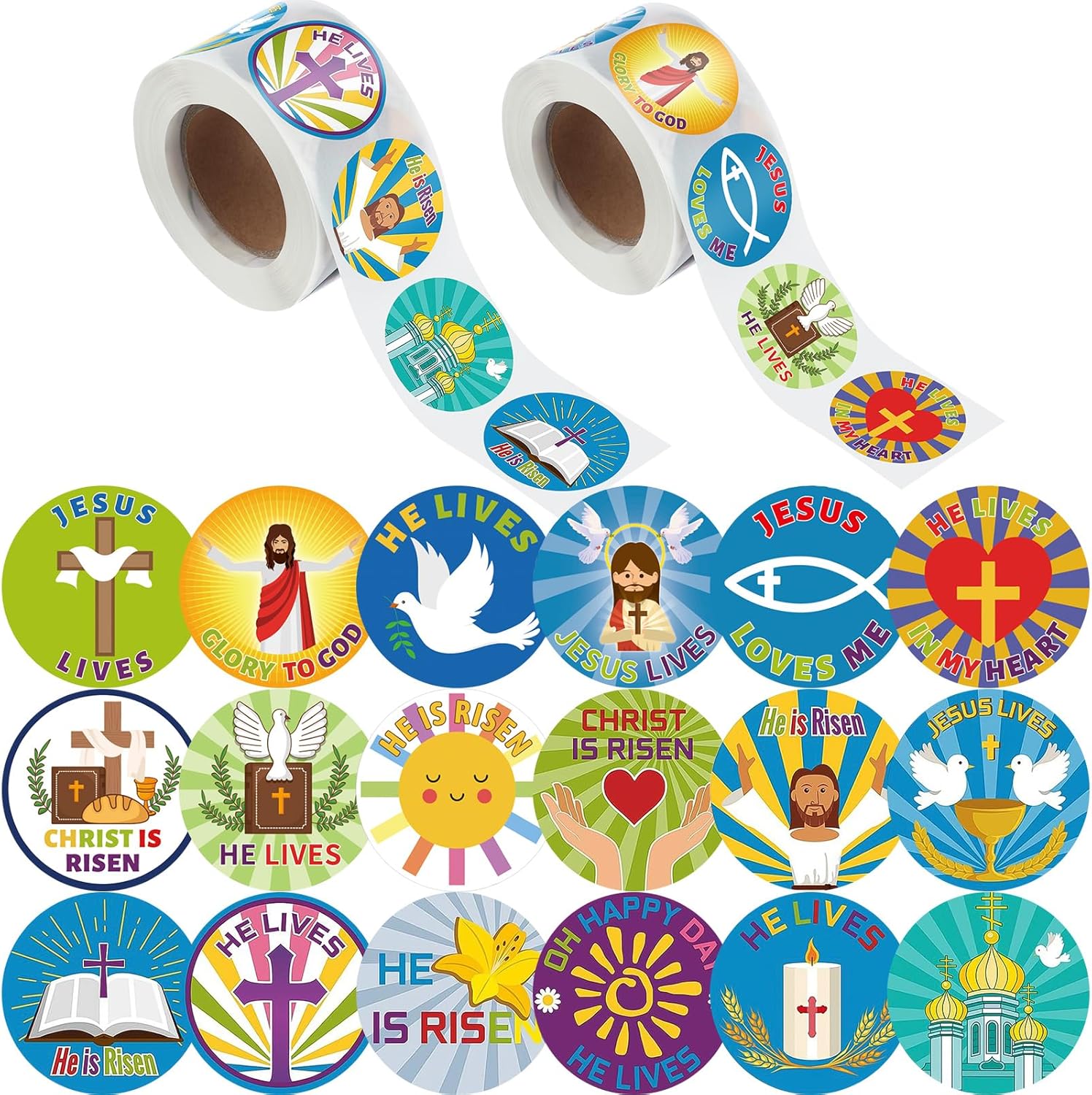Amazon.com: Outus 810 Pcs Easter He is Risen Stickers He Lives Jesus ...