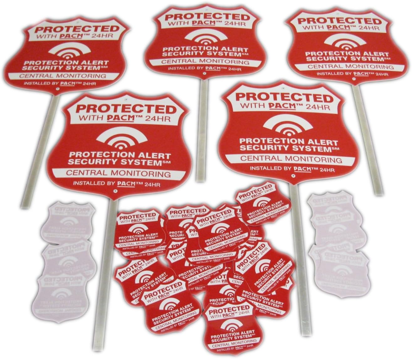 Amazon.com: JUMBO 5 Home Security Signs & 12 Matching Alarm Stickers ...