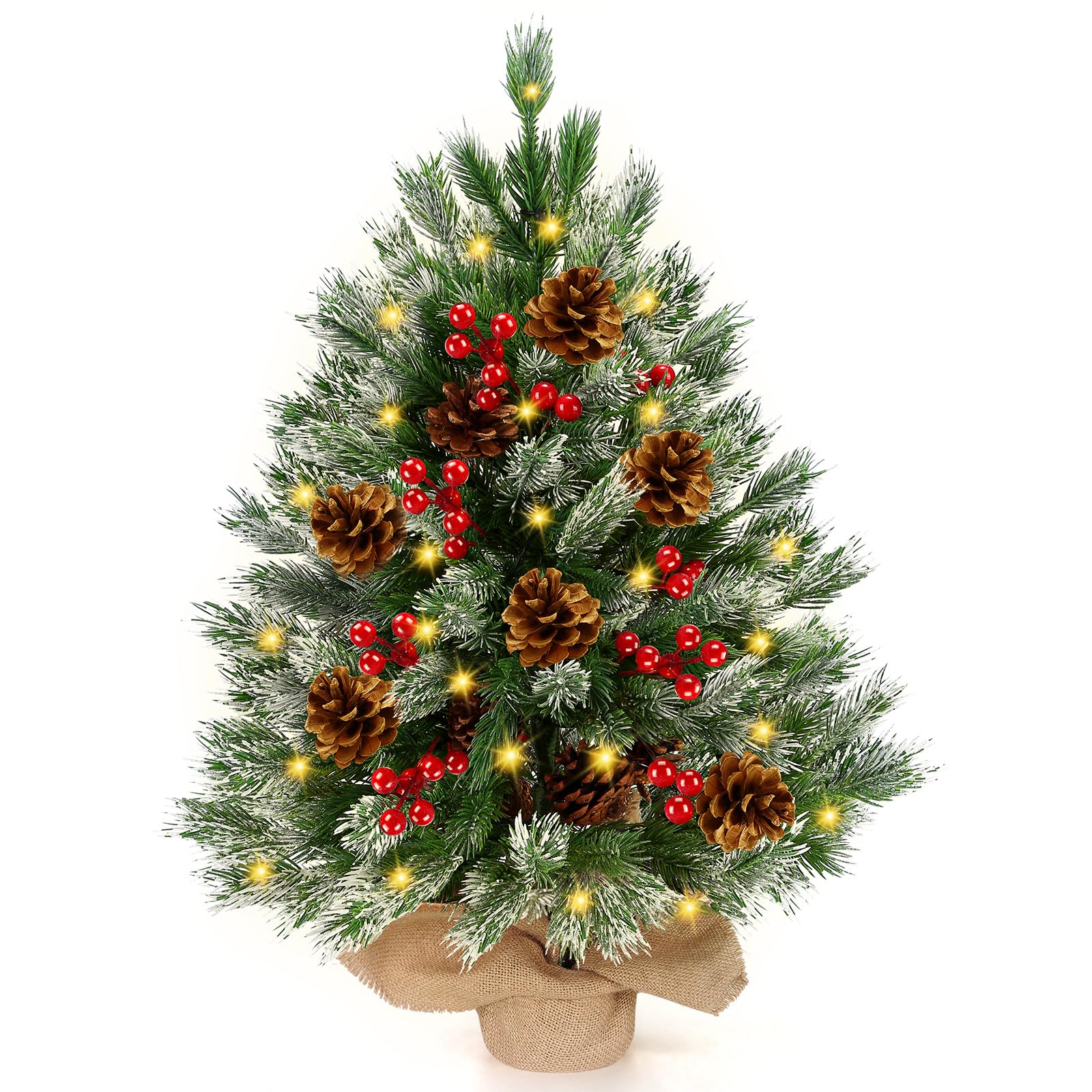 Amazon.com: [ 8 Modes & Timer] 24 Inch Realistic Snowy Tabletop ...