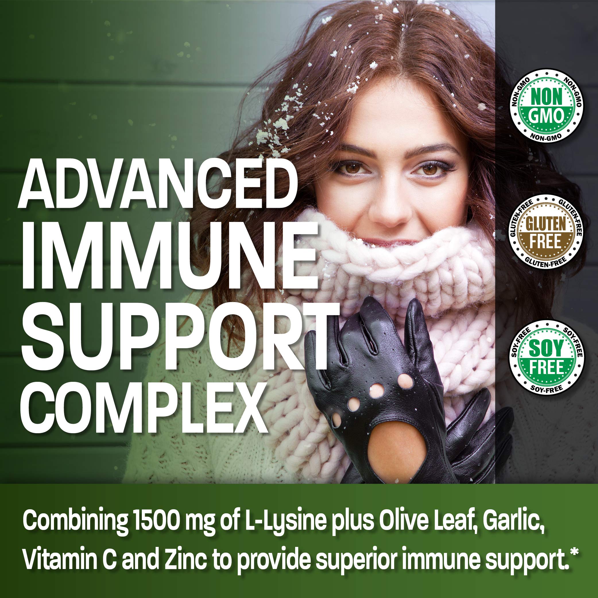 Snapklik.com : Bronson L-Lysine Defense Immune Support Complex 1500 MG ...