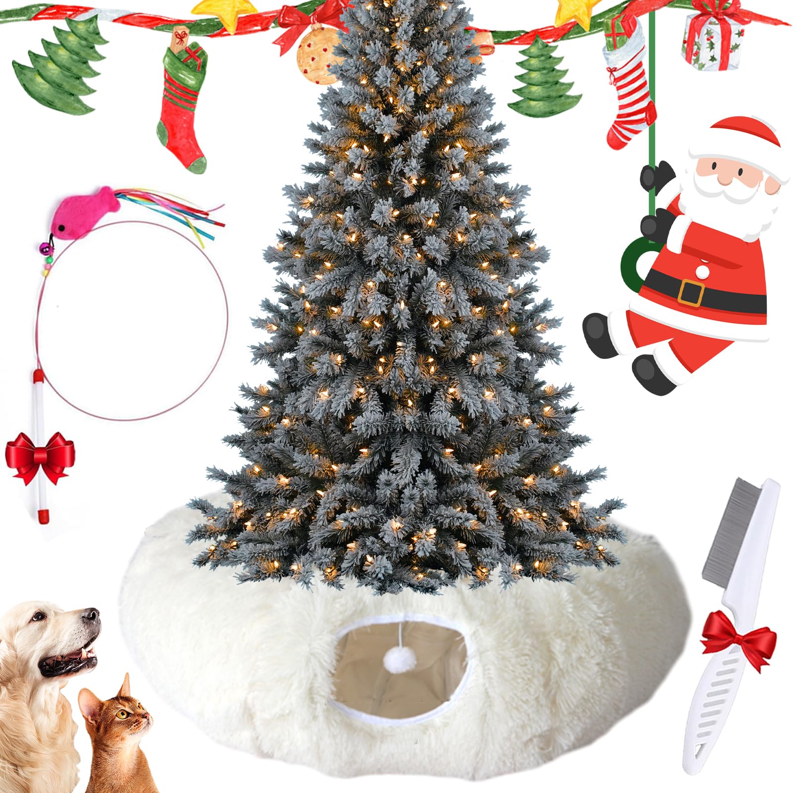 Amazon.com: Cat Tunnel for Christmas Tree, 2024 New Cat Tunnel Bed ...