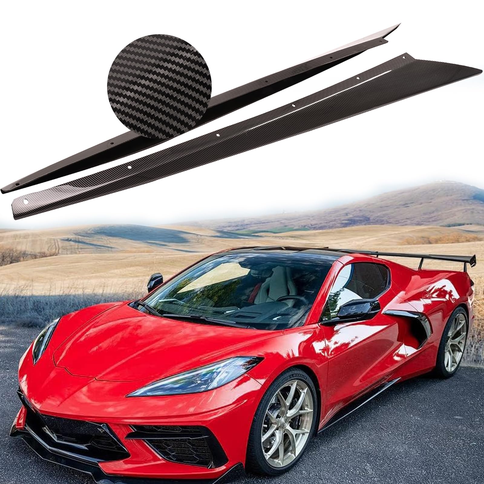Snapklik.com : Etesan Side Skirt Fit For Corvette C8 Z51 Stingry Z06 ...