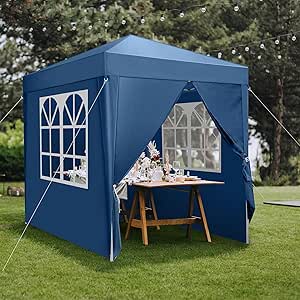 Amazon.com : 6.5x6.5 Pop Up Canopy Tent with 4 Sidewalls, Waterproof ...