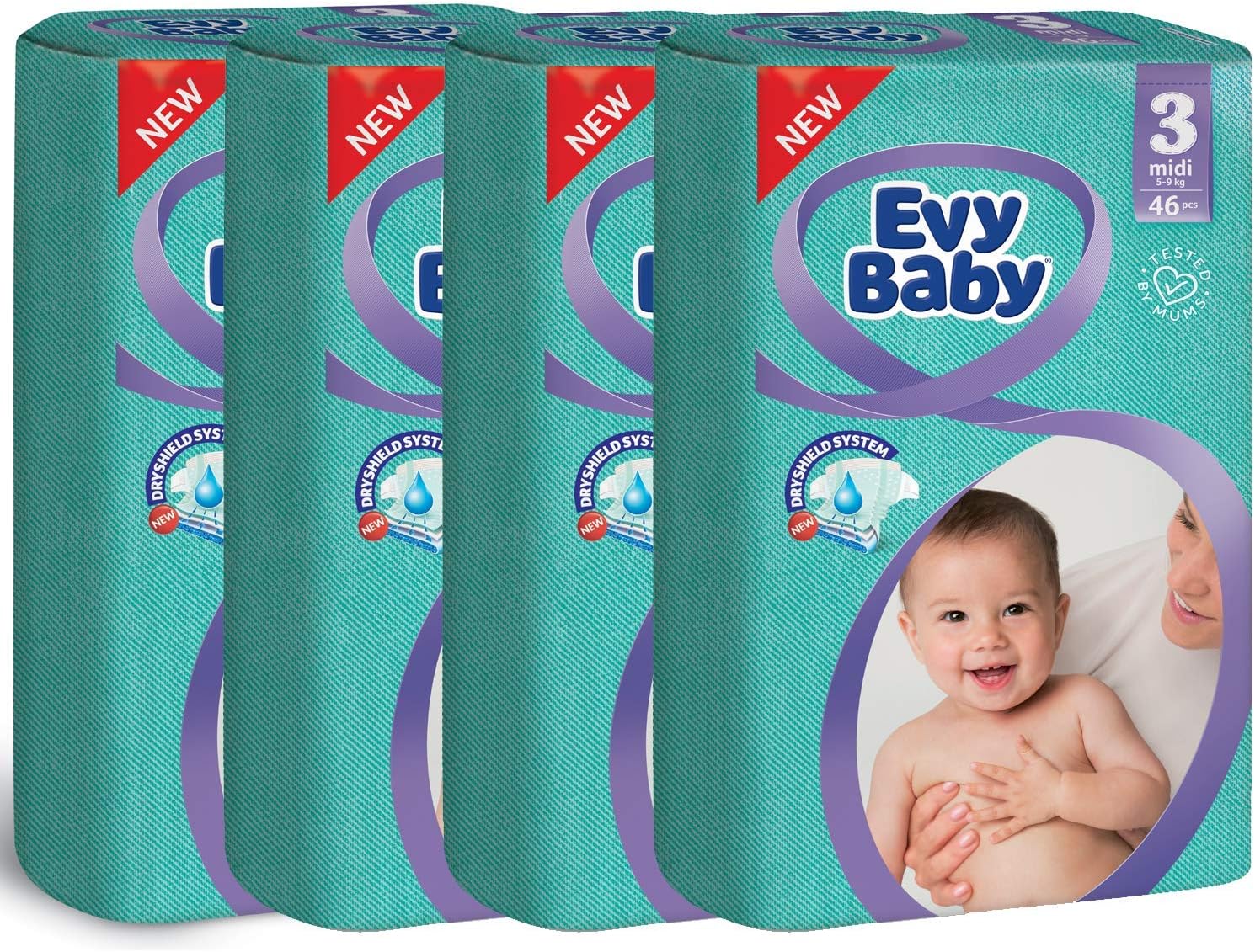 Amazon.com: Evy Baby Elastic Twin Disposable Baby Diapers - 5 Size ...