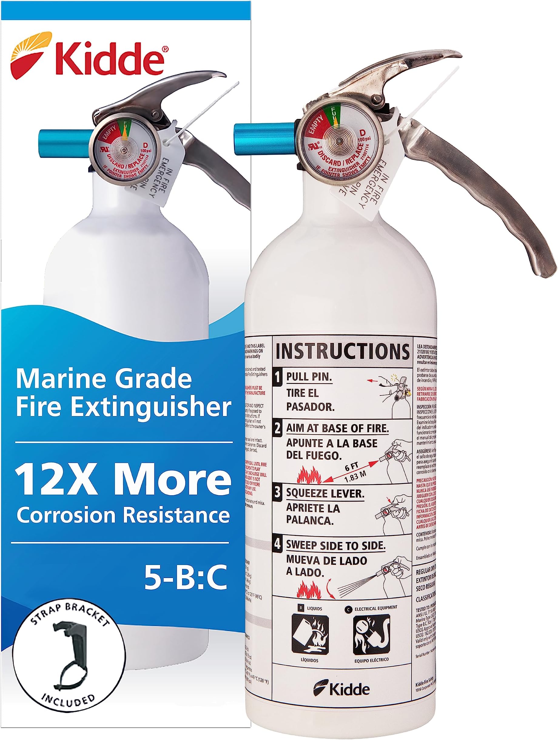 Kidde Mariner 10 Marine Fire Extinguisher for Boats & Watercrafts, 10-B ...