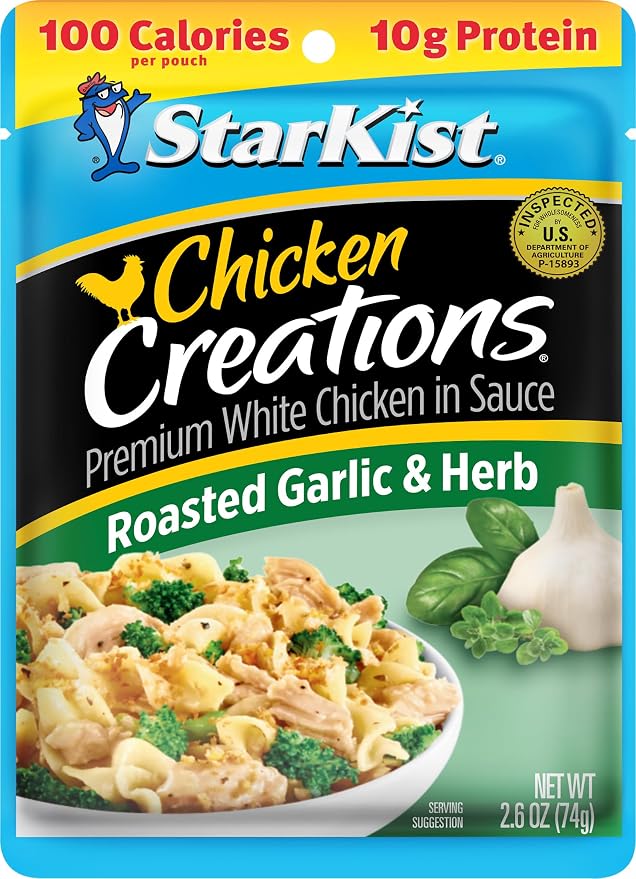 Amazon.com : StarKist Chicken Creations, Roasted Garlic & Herb - 2.6 oz ...