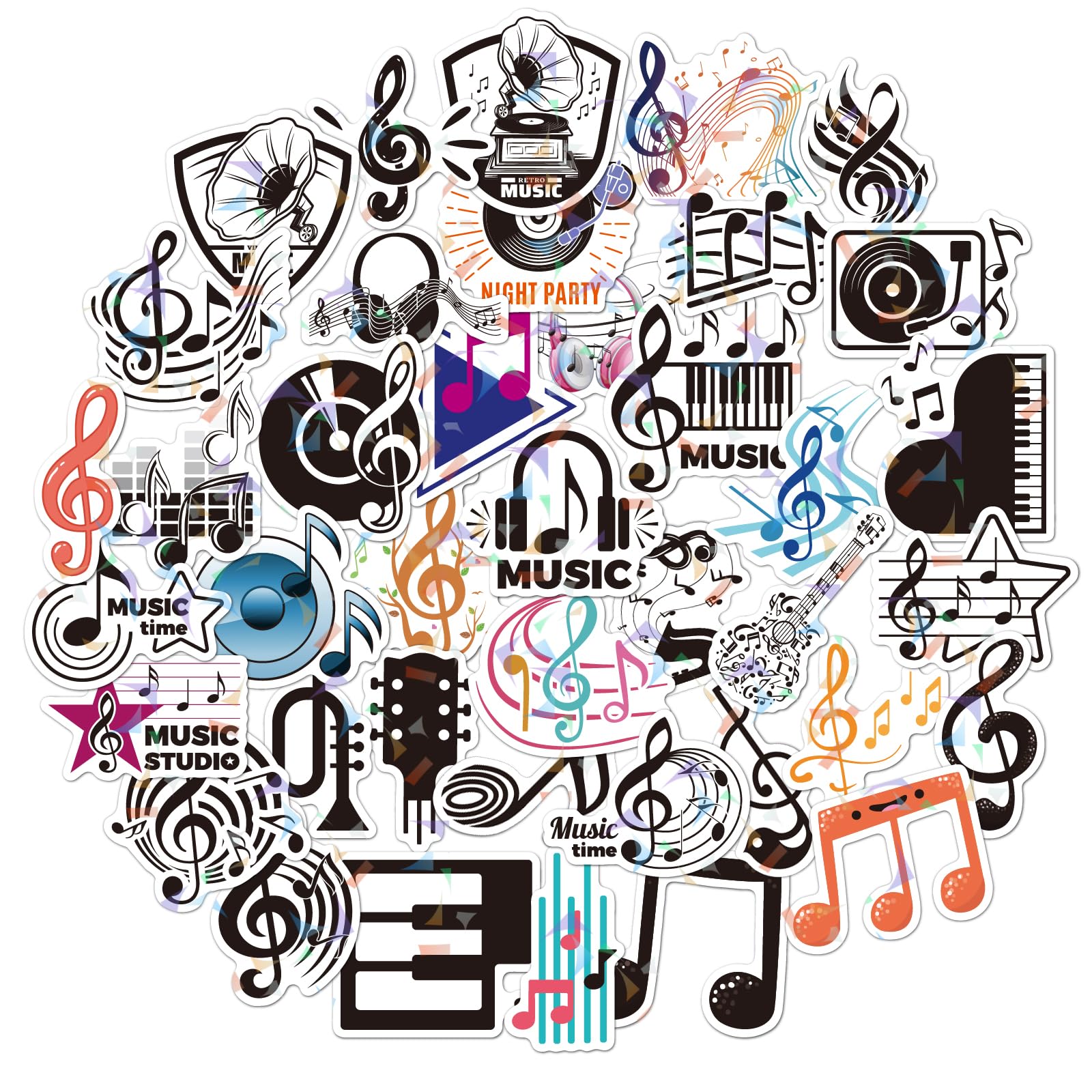 Amazon.com: Dvobez Music 50pcs Stickers, Waterproof Vinyl Guitar Decals ...