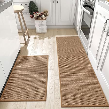 Amazon.com: eqivei Kitchen Rugs and Mats Non Skid Washable Set of 2 PCS ...