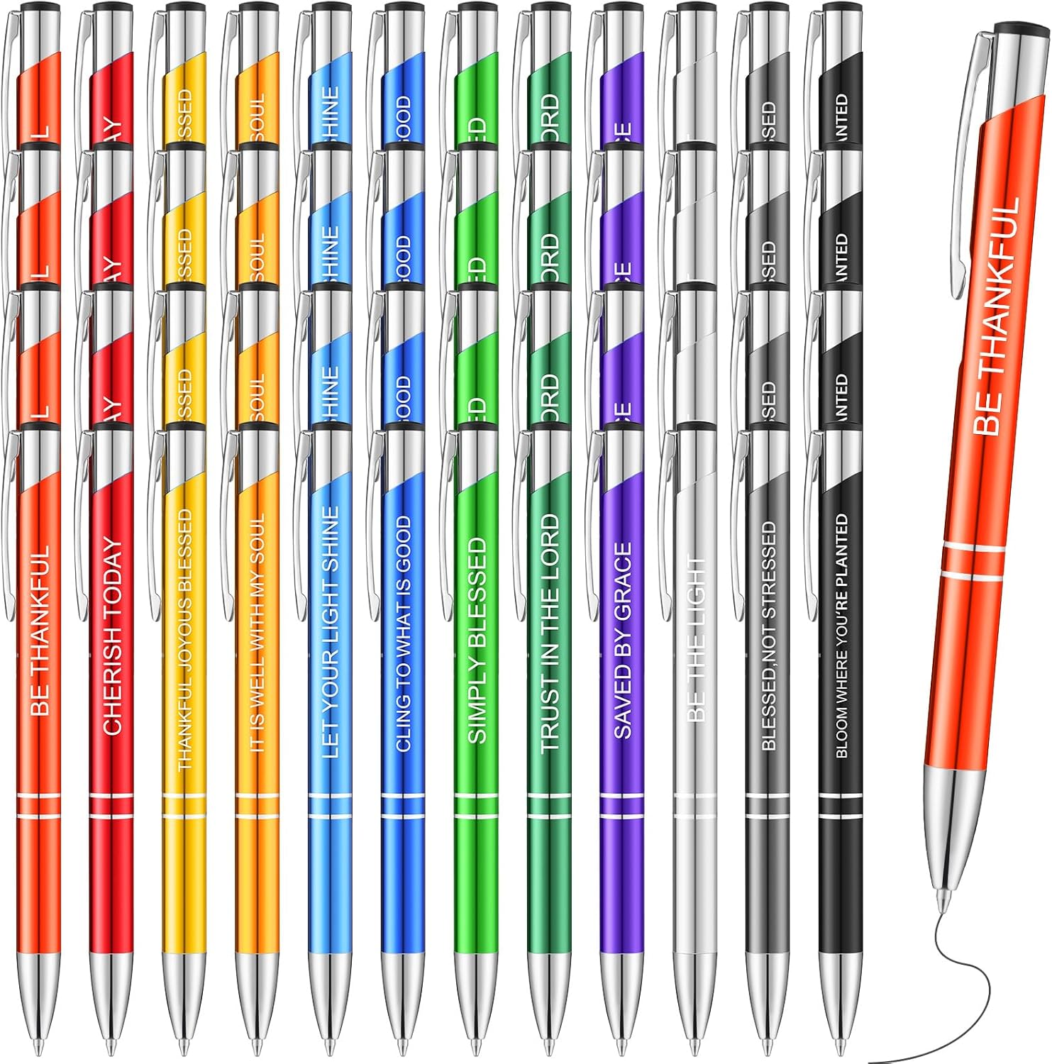 Amazon.com : Yexiya 48 Pcs Ballpoint Pens Inspirational Quote Pen ...