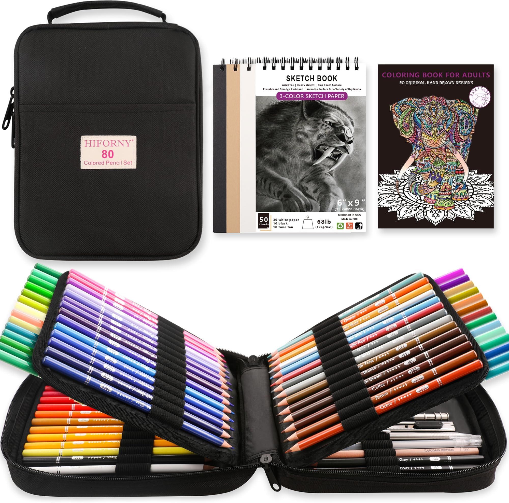 ZZONEART 72 Meilleur Crayons de Couleurs Outils, Sets de dessin de bois ...